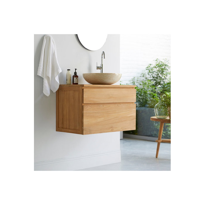 Tikamoon 31'' Single Bathroom Vanity with Solid Wood Top | Wayfair