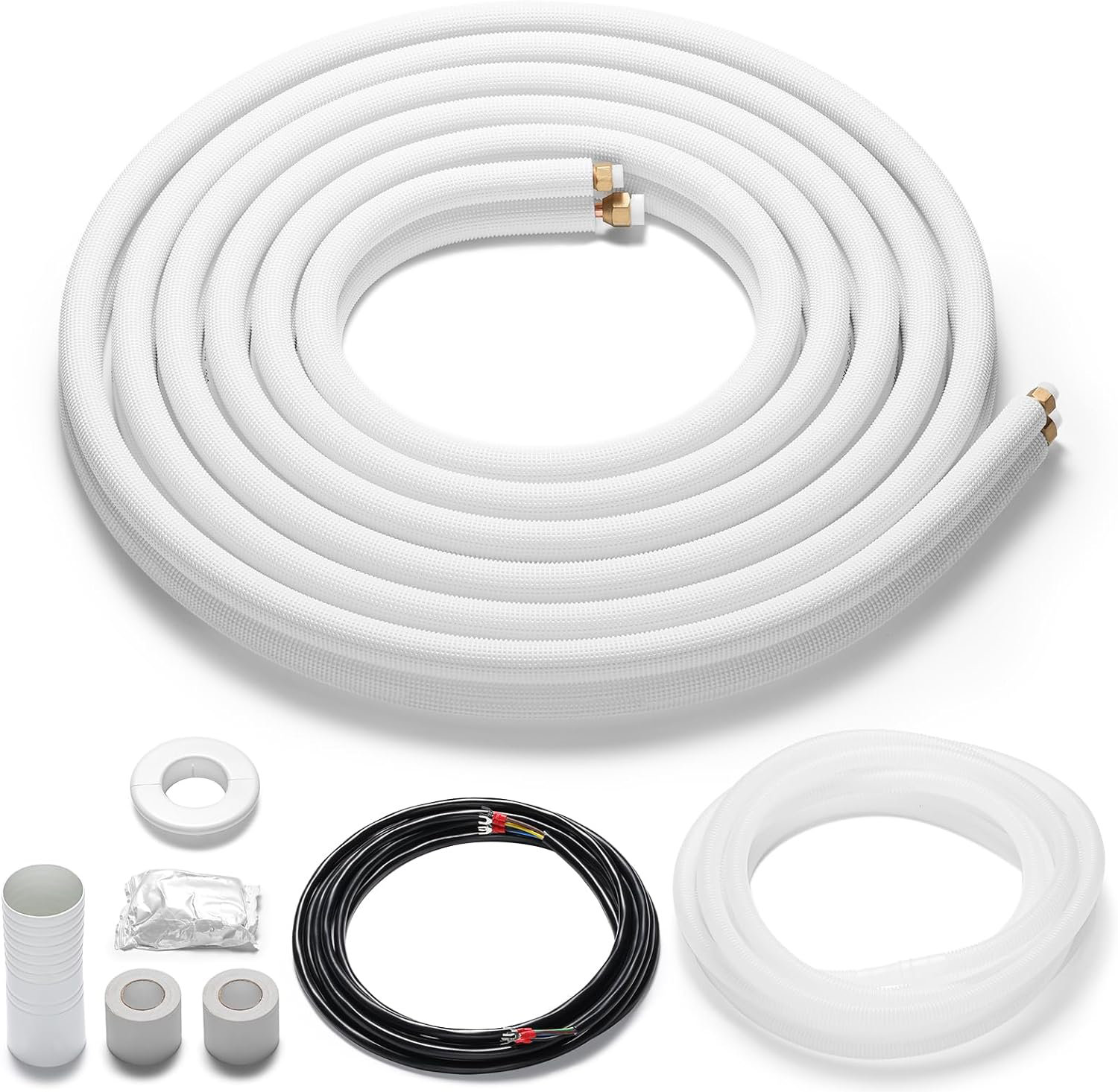 TURBRO Mini Split Line Set, Copper Pipes Tubing, Thickened PE Insulated ...