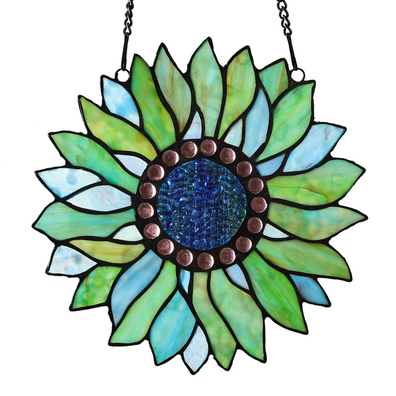 Gracie Oaks Sunflower Stained Glass Window Panel & Reviews | Wayfair
