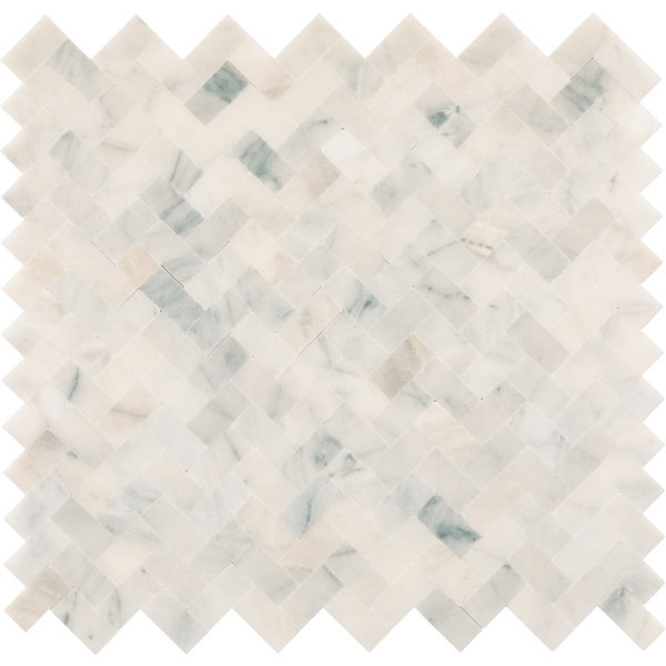 Itona Tile Marble Peel and Stick Herringbone Mosaic Tile (Set of 10) (8 ...
