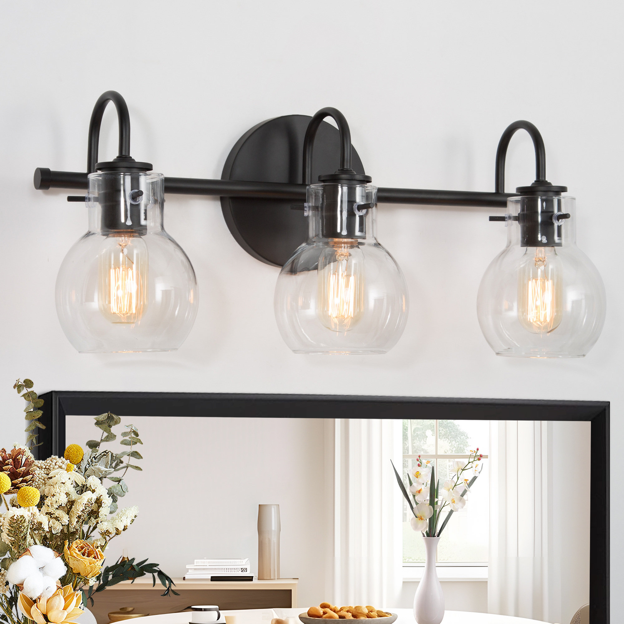 Mercer41 Sia 3-Light 22'' W Dimmable Modern Bathroom Vanity Light | Wayfair