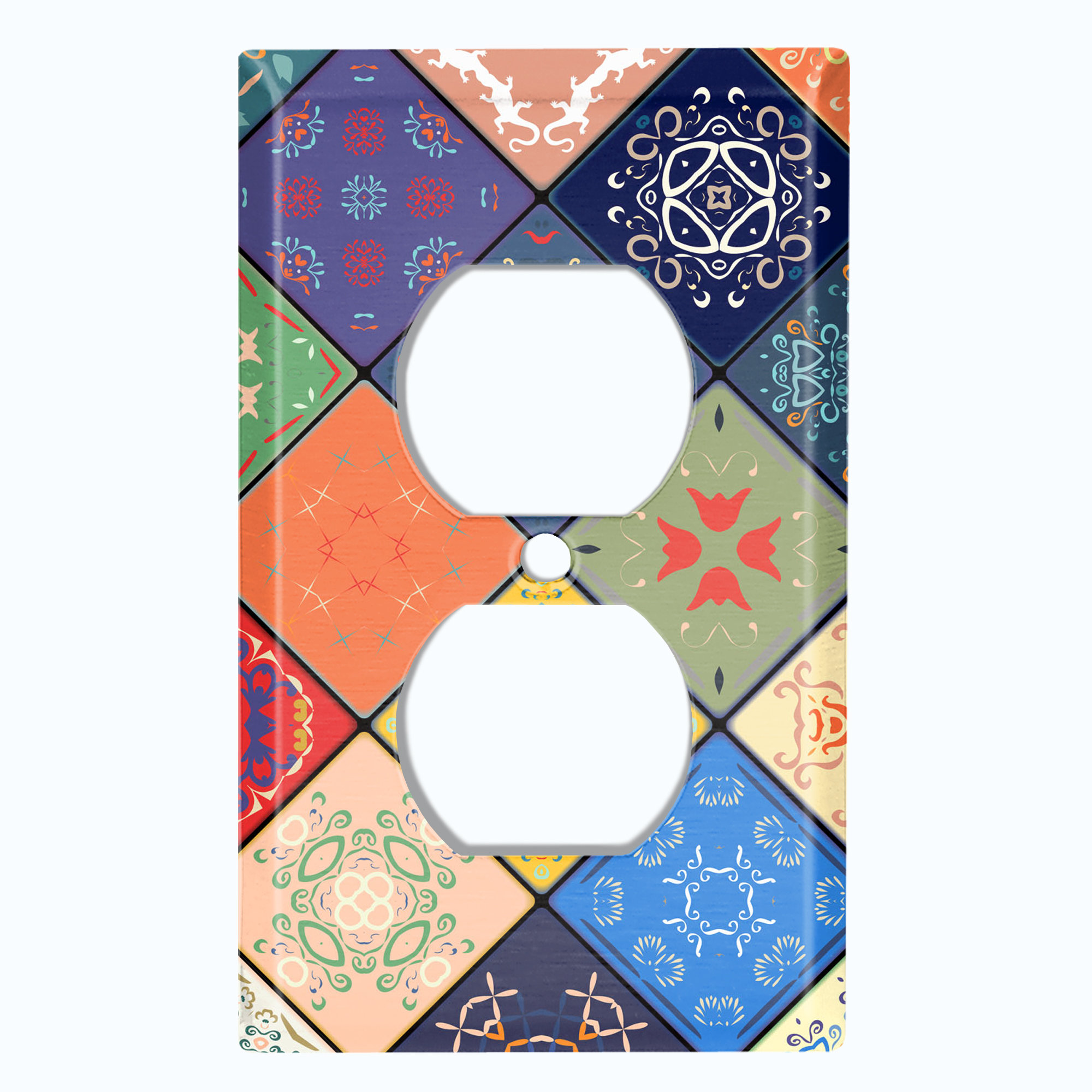 WorldAcc Metal Light Switch Plate Outlet Cover (Vintage Colourful ...