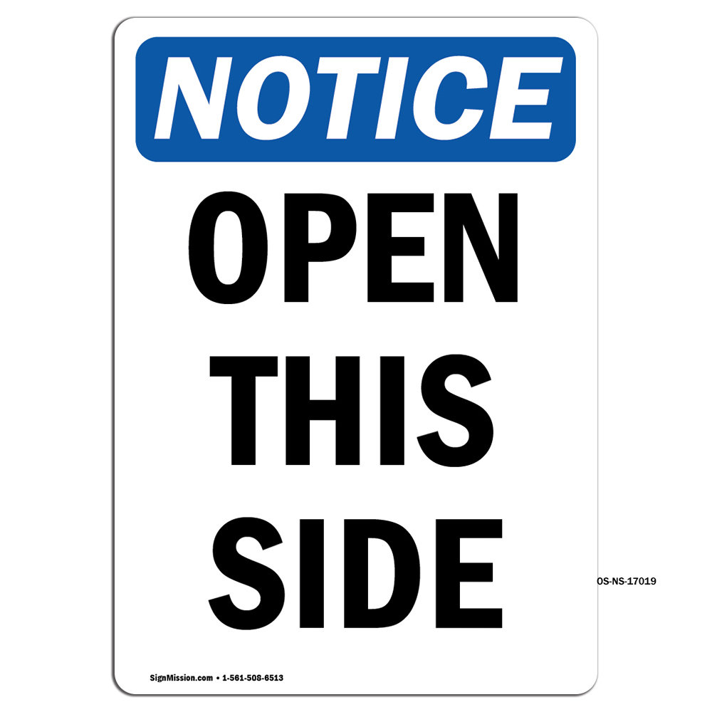 SignMission Open This Side Sign | Wayfair