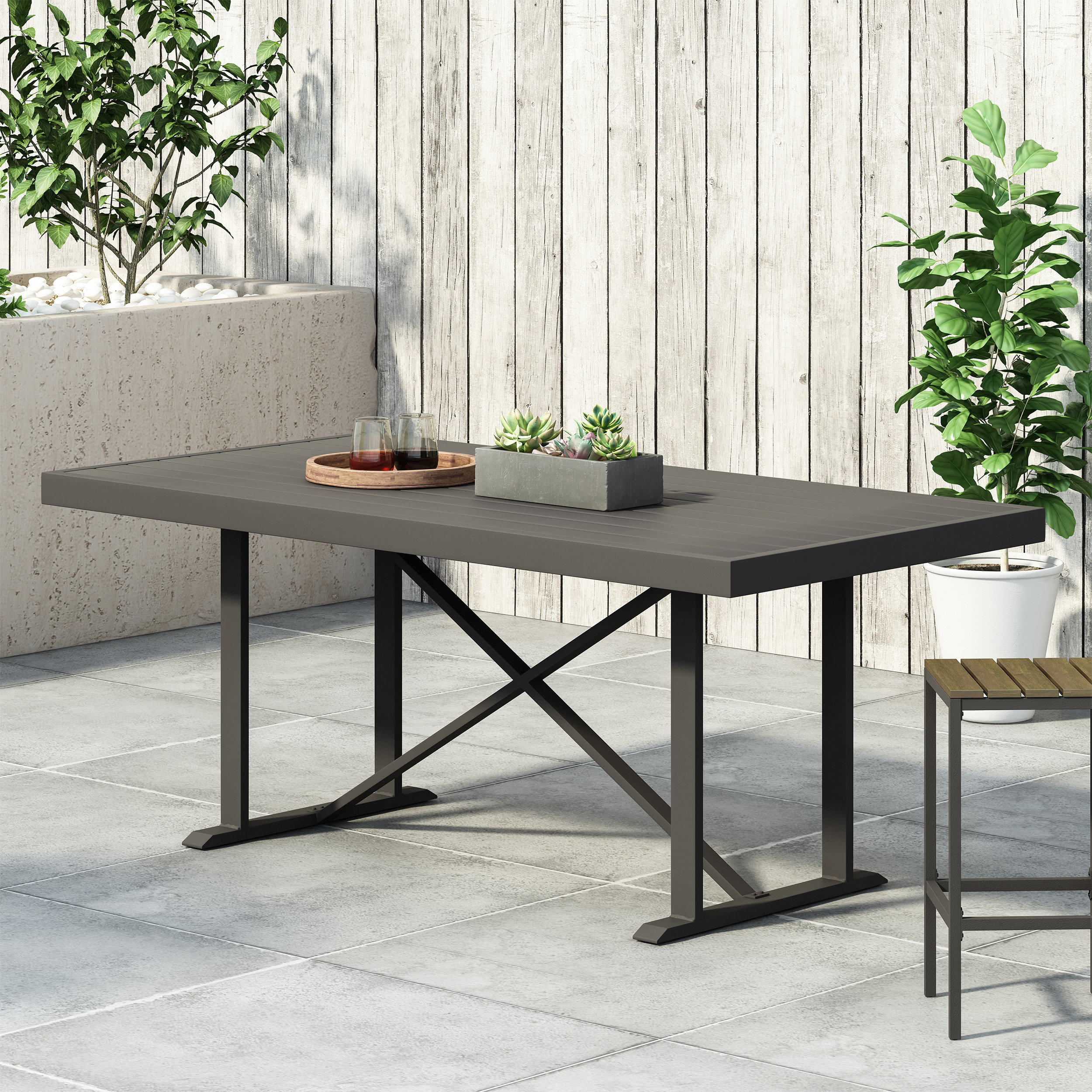 Latitude Run® Billings-Harrison Aluminum Dining Table & Reviews | Wayfair