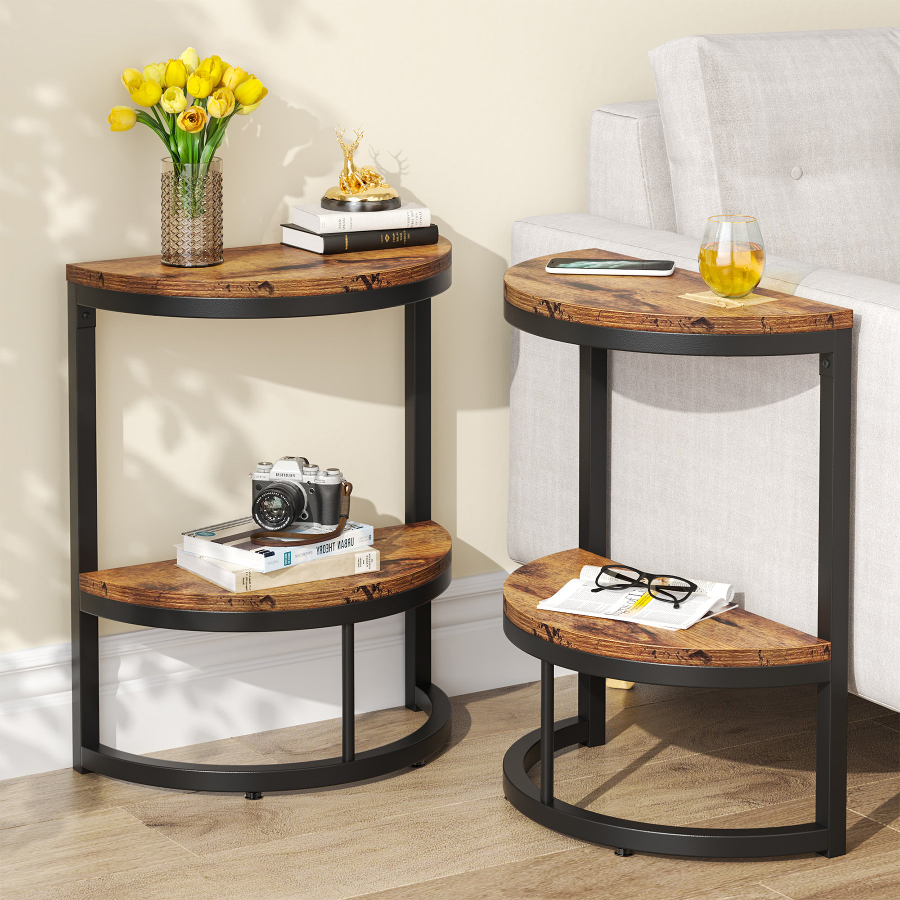17 Stories Adasha Frame End Table Set with Storage & Reviews | Wayfair