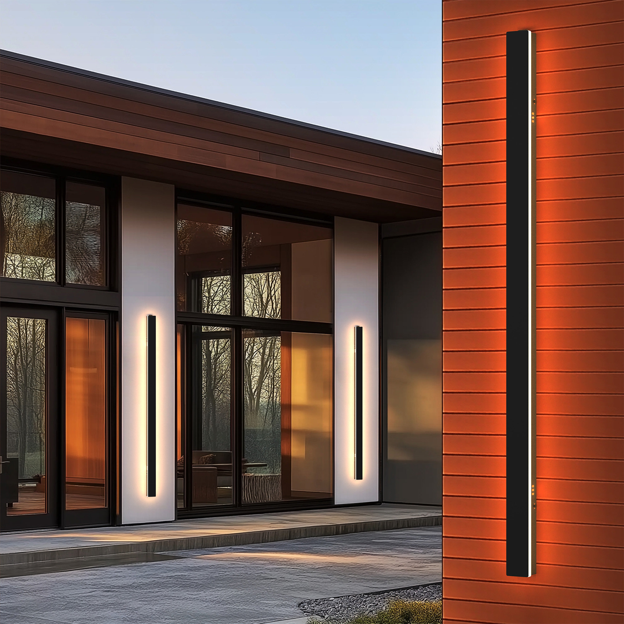 Ivy Bronx 39'' Outdoor Hardwired Wall Light Bar Sconces IP67 2700-6500K ...