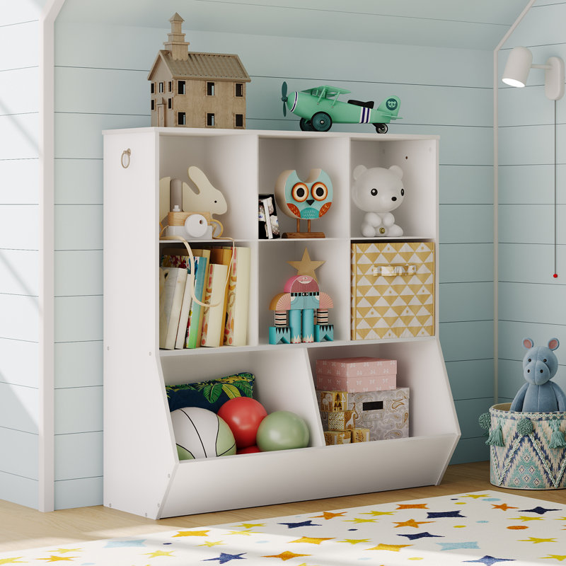 Ebern Designs 8 Cubicles Kids Bookshelf With Toy Organizer | Wayfair