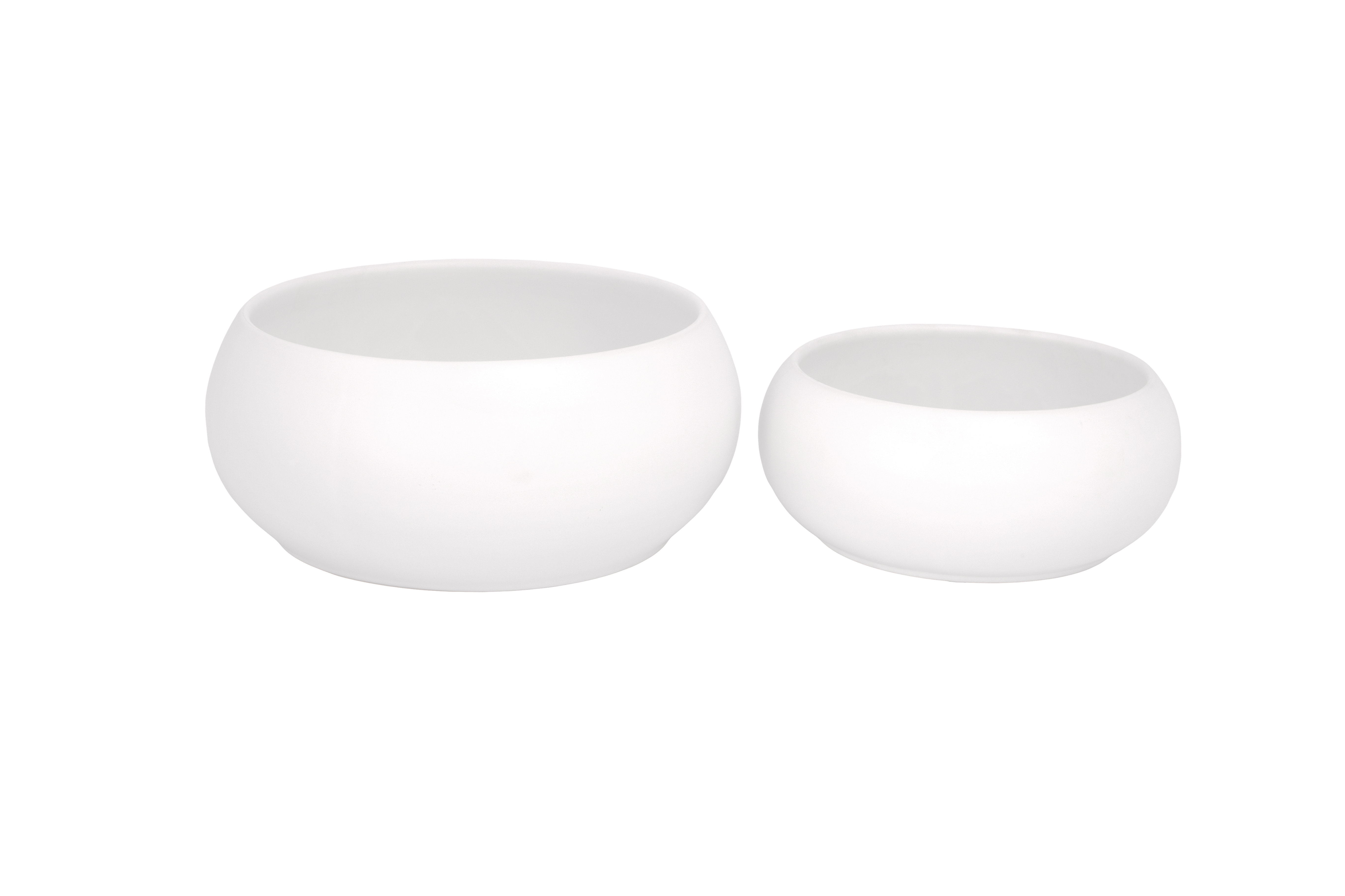 Latitude Run® Stoneware Ceramic Pot Set Of Two Matte White | Wayfair