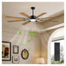godohome 72 Inch Large Ceiling Fan with LED Light, 8-Blade Quiet ...