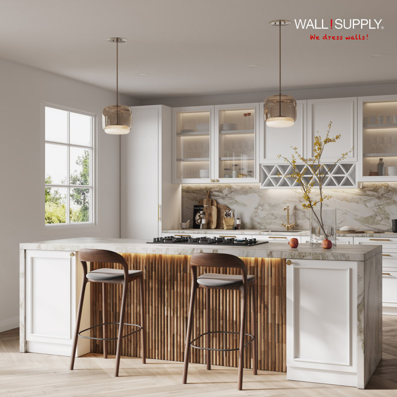 Wall!Supply 7.78" x 19.69" Reclaimed Wood Wall Paneling in Natural (10 ...