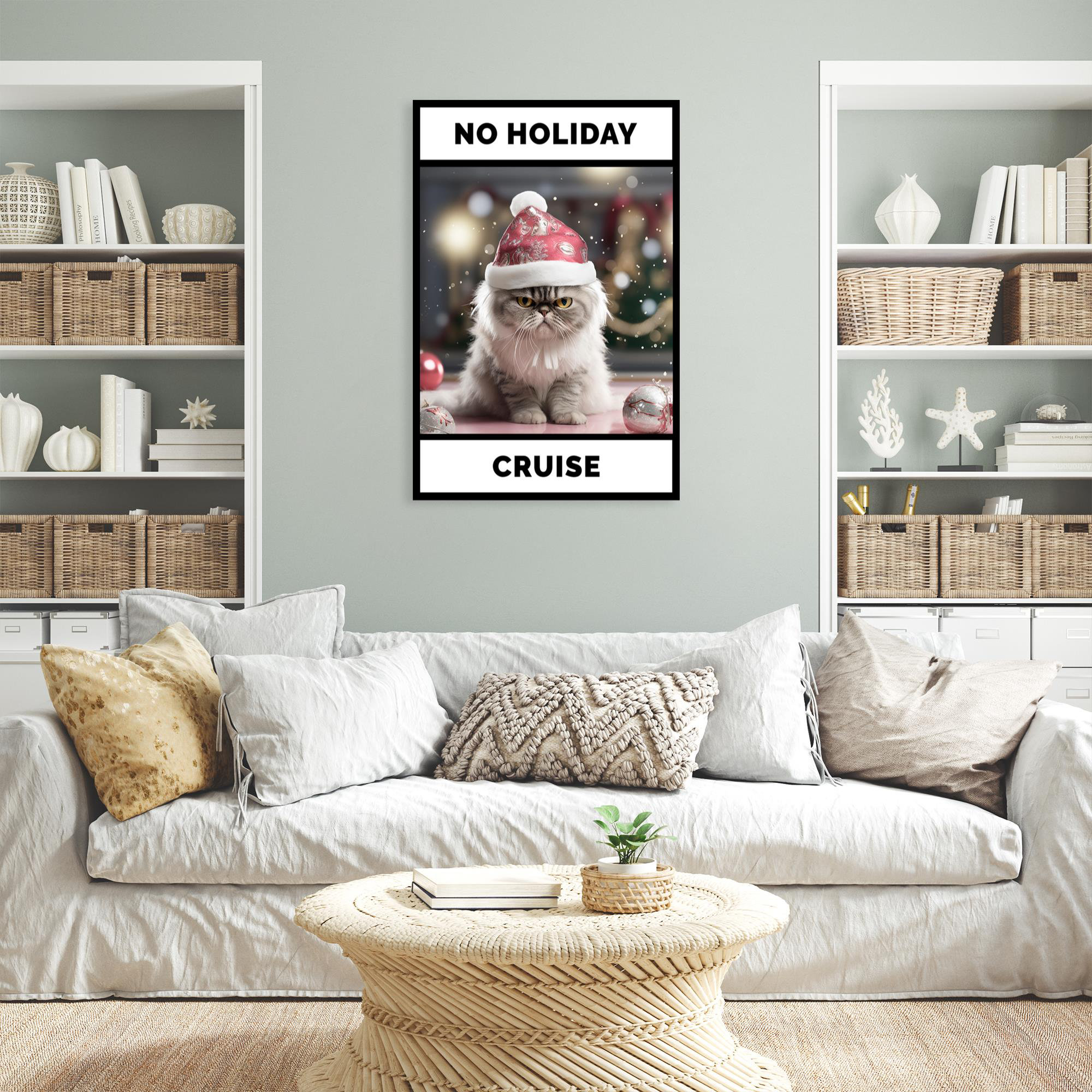 The Holiday Aisle® Klaidi Cat No Holiday Cruise On Canvas Graphic Art ...