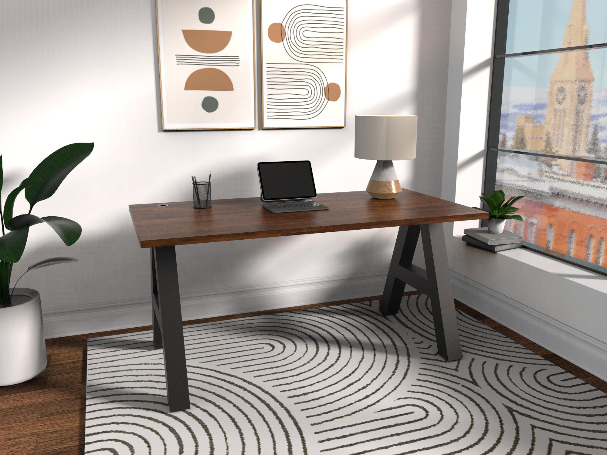 Latitude Run® Modern A-Frame Desk Writing Desk | Wayfair