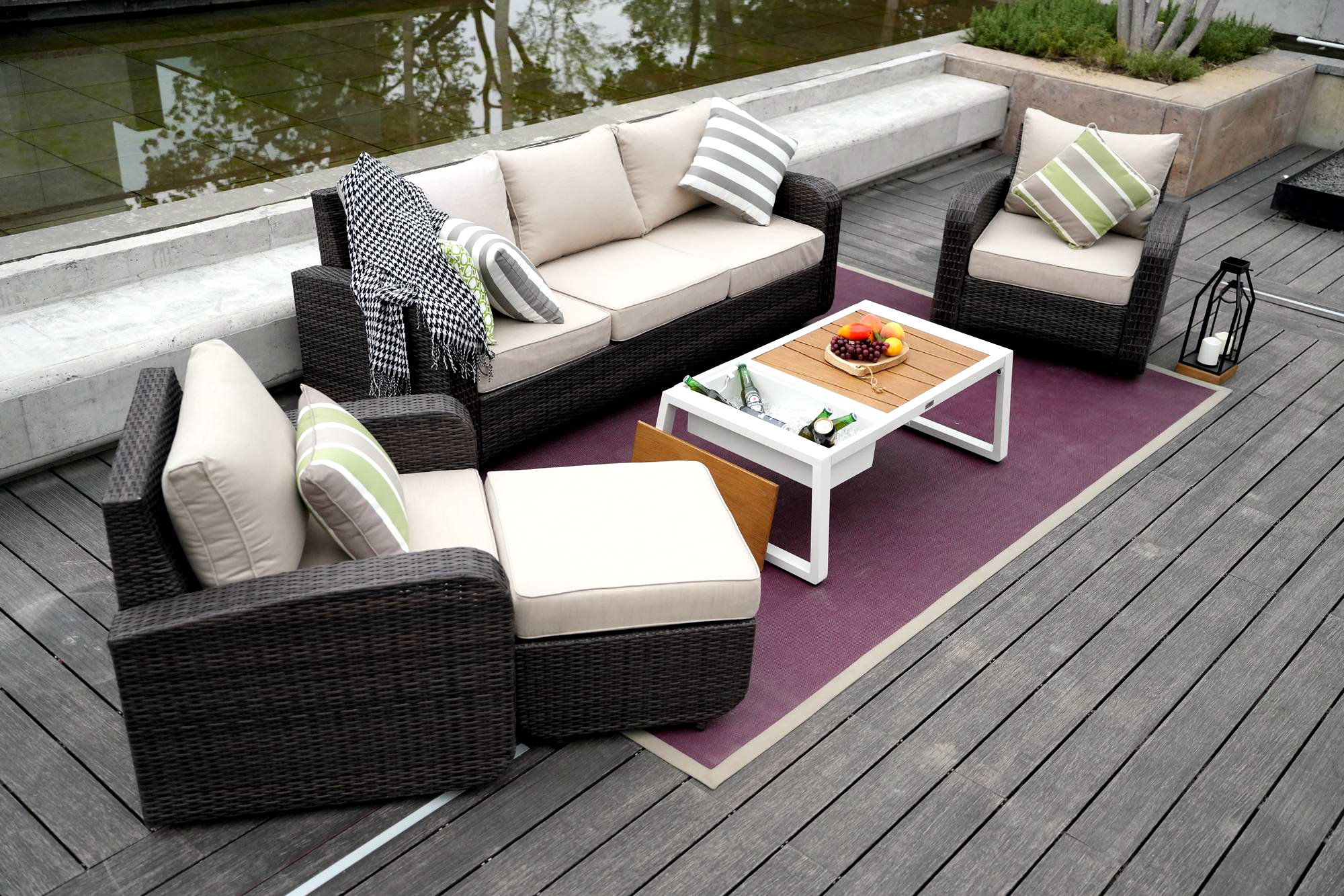 Direct Wicker 5 Piece Sofa Seating Group with Cushions | Wayfair