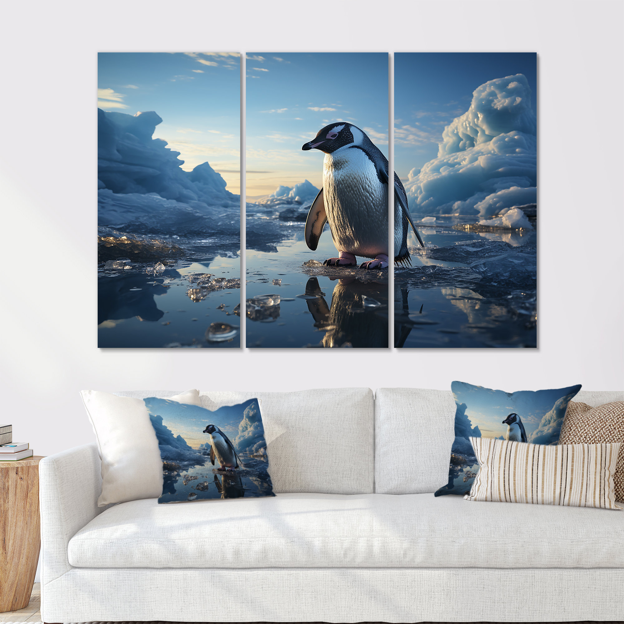 Beachcrest Home Penguin Elegance In Snow I - Penguin Canvas Wall Art ...