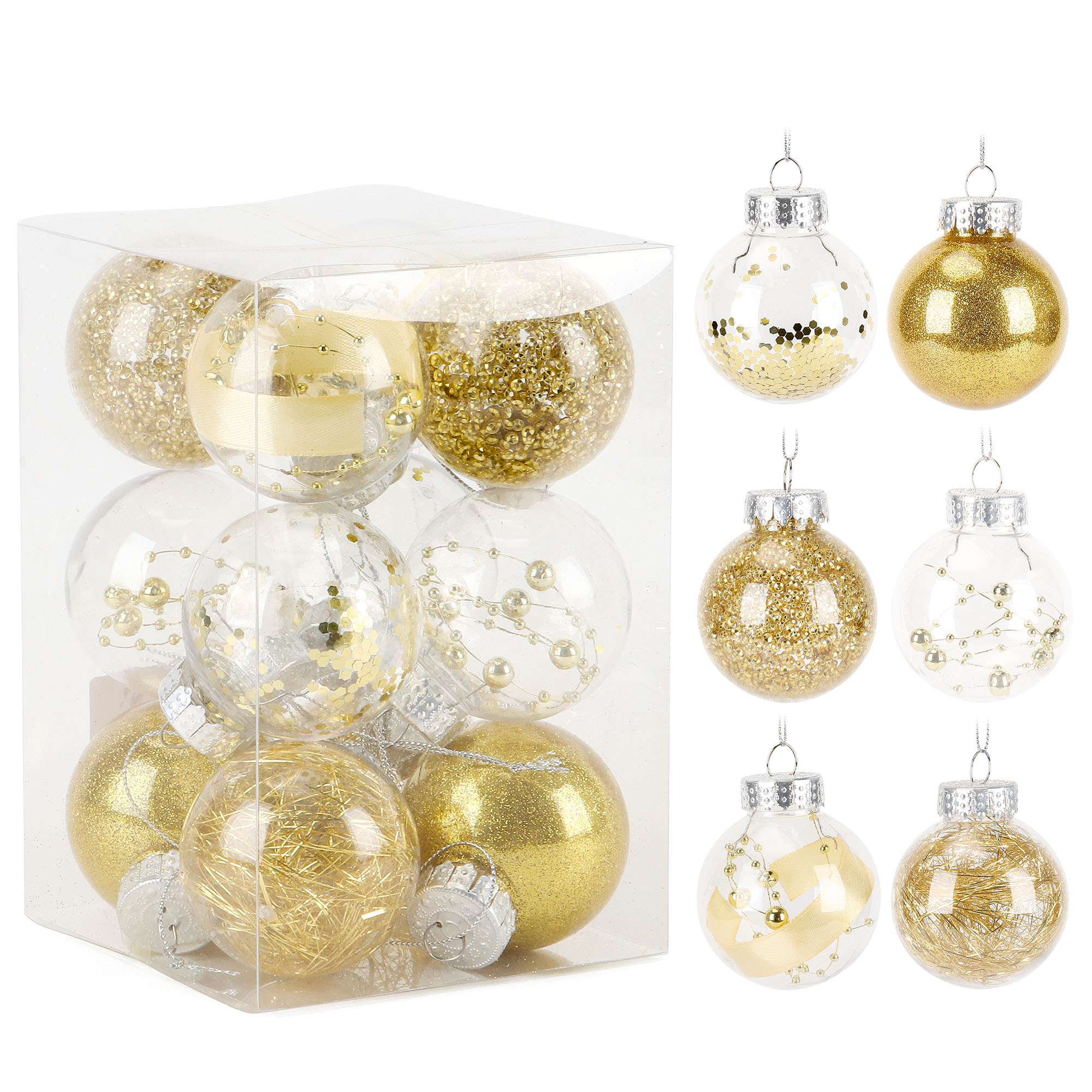 The Holiday Aisle® 12Pcs Christmas Ball Ornament Small Shatterproof ...