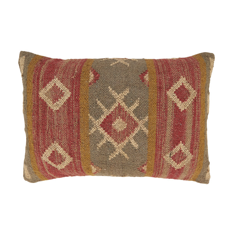Saro Kilim Wool Geometric Lumbar Pillow & Reviews | Wayfair