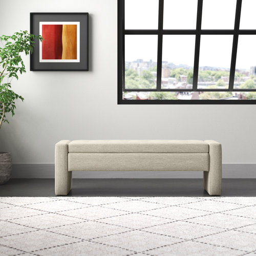 Wade Logan® Anthonique 55.1'' W Modern Tufted Upholstered Storage Bench ...