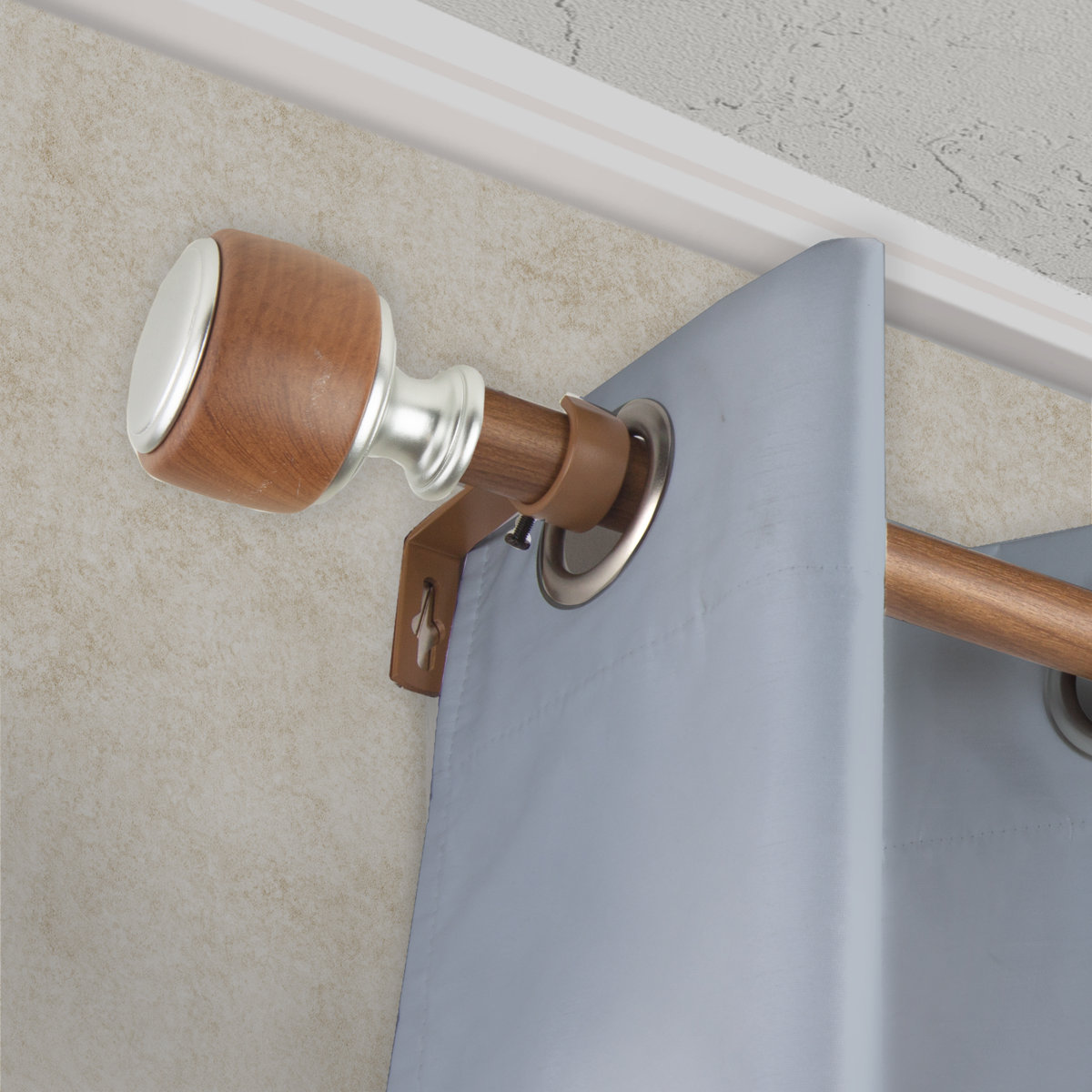 Red Barrel Studio Abdulaahi Faux Wood Single Curtain Rod & Reviews ...