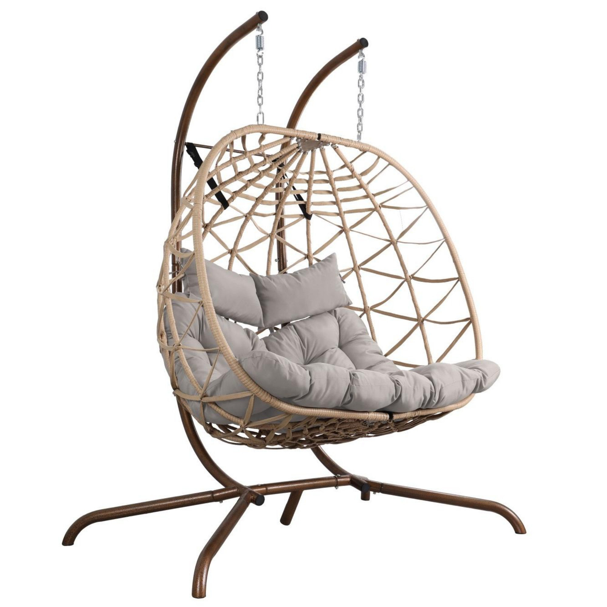 One Allium Way® Outdoor Egg Swing Chair with Stand,Thick Cushions and ...