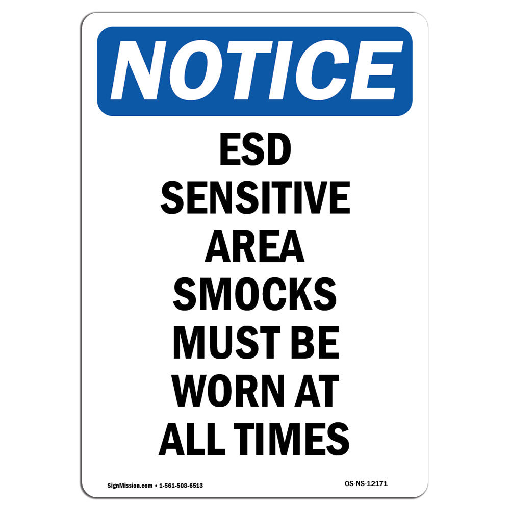 SignMission ESD Sensitive Area Smocks Must Sign | Wayfair