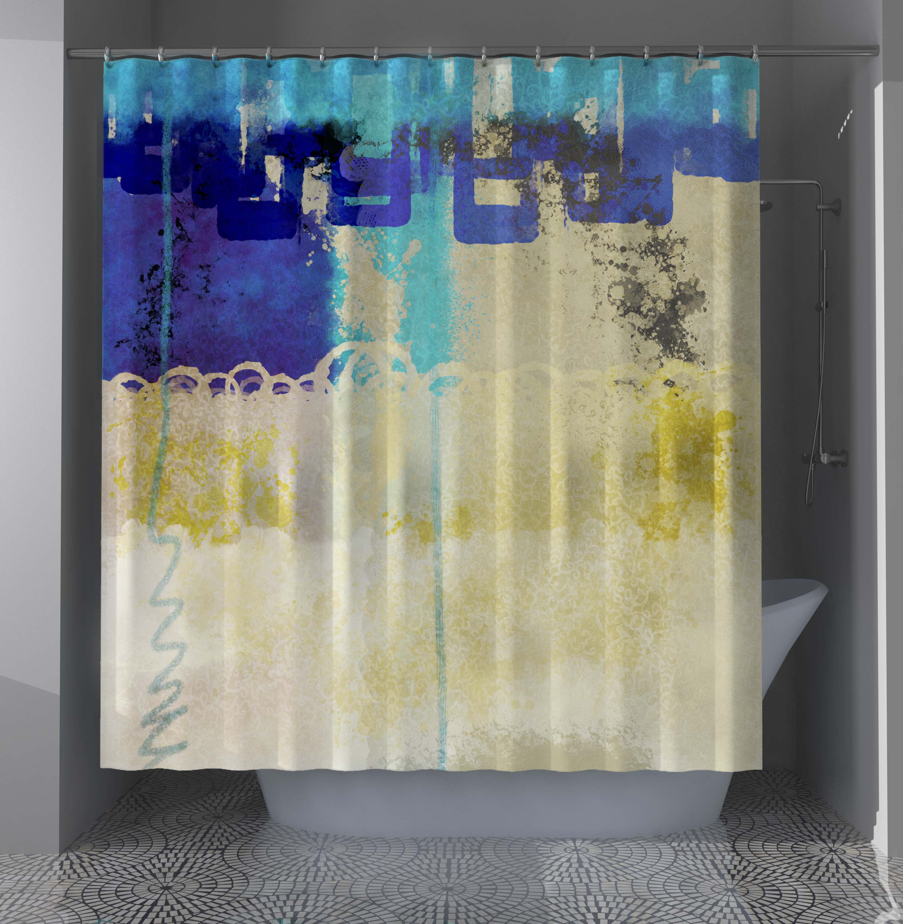 East Urban Home Daydrian Abstract Shower Curtain | Wayfair