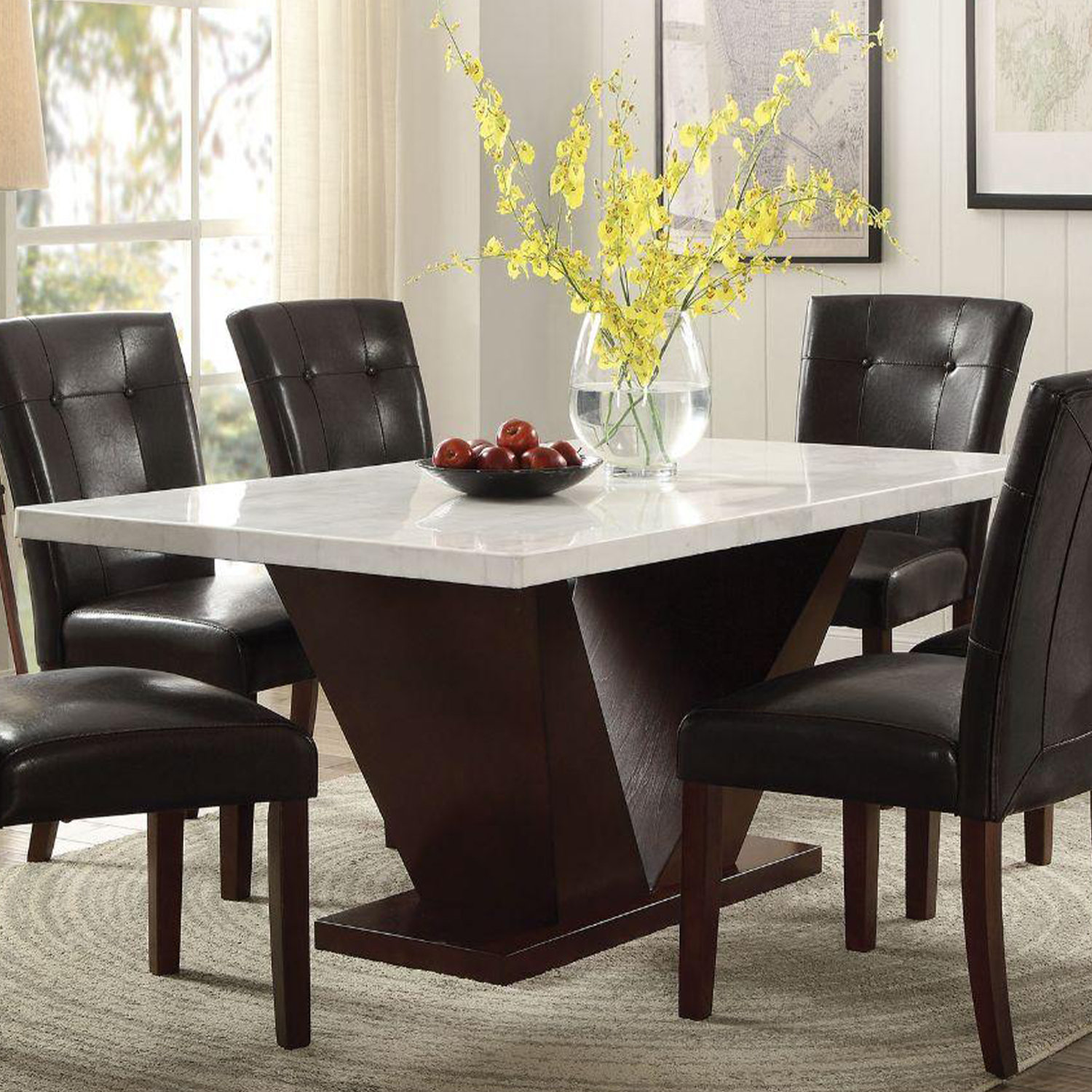 Orren Ellis Finau 64" Pedestal Dining Table | Wayfair