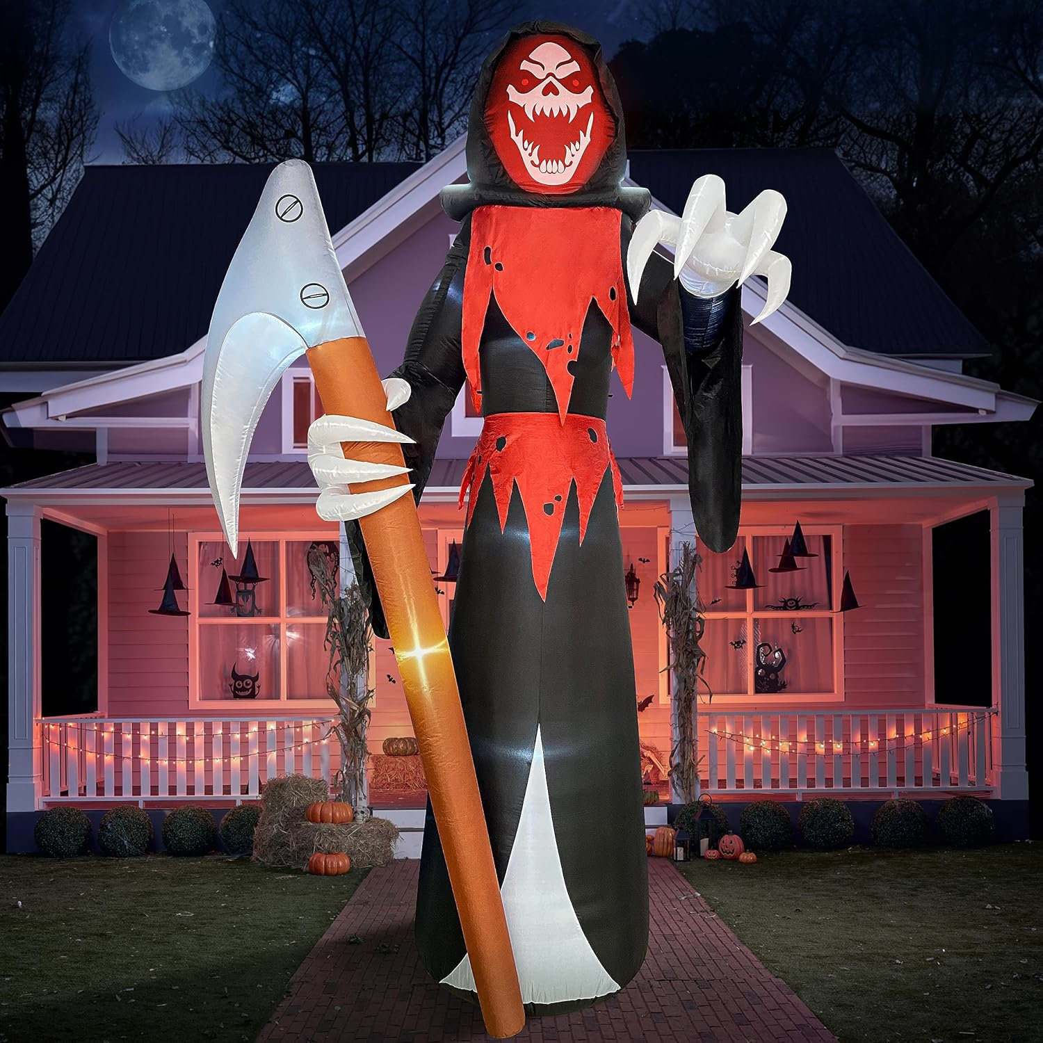 The Holiday Aisle® 12ft Tall Halloween Inflatable Grim Reaper | Wayfair