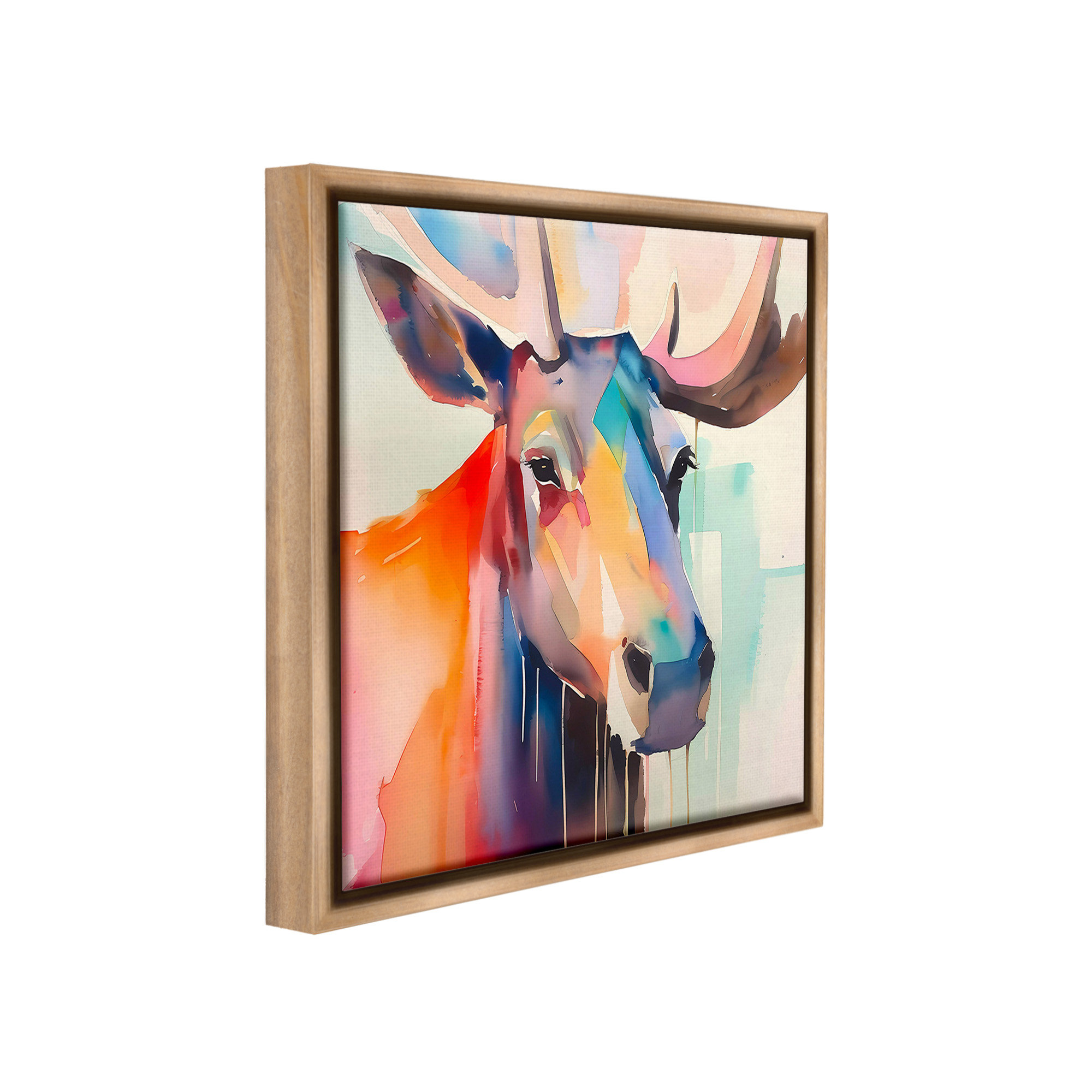 Millwood Pines " Modern Paint Drip Elk " by Walker Noble on Canvas ...