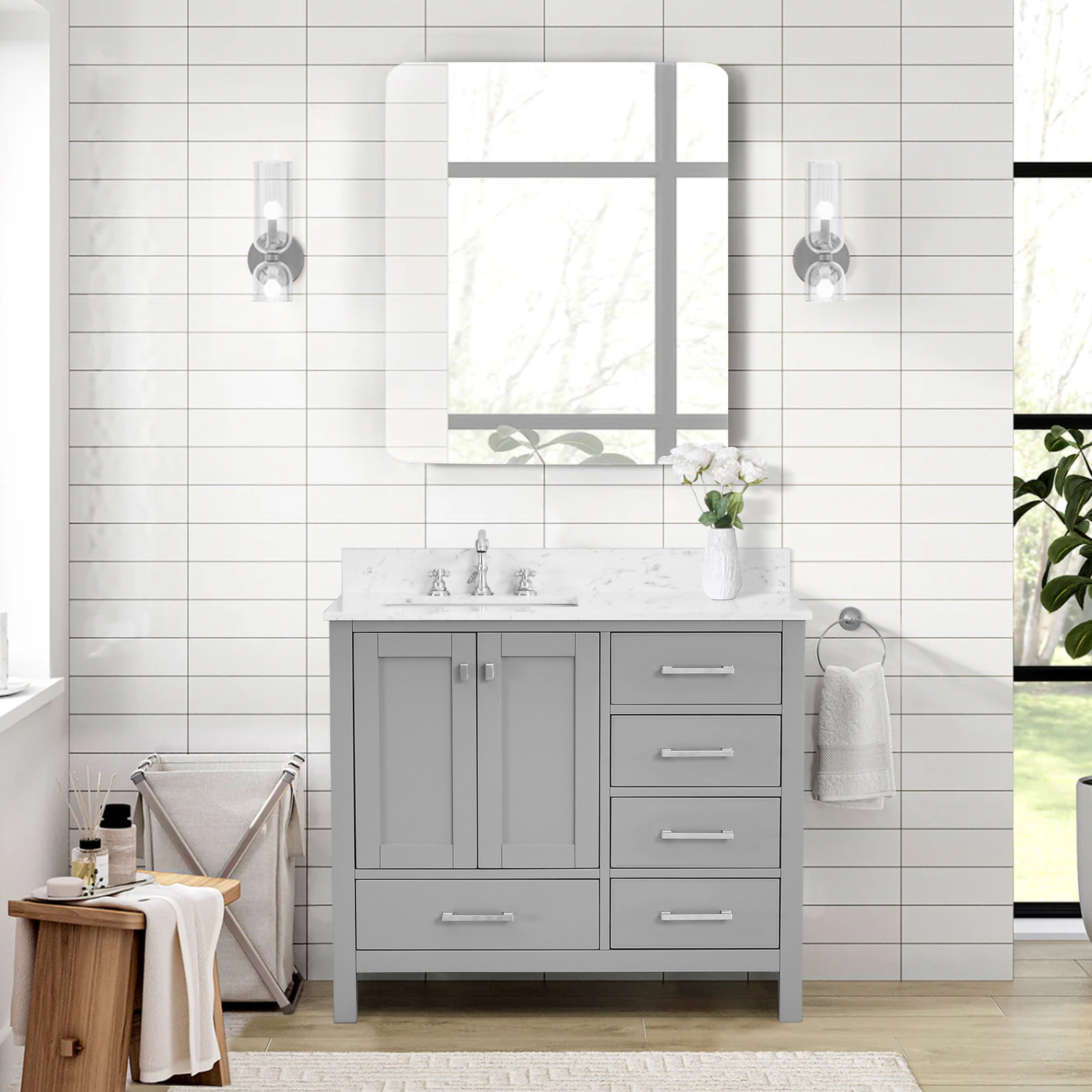 Ebern Designs Cholena 42 Inch Bathroom Vanity With Single Sink | Wayfair