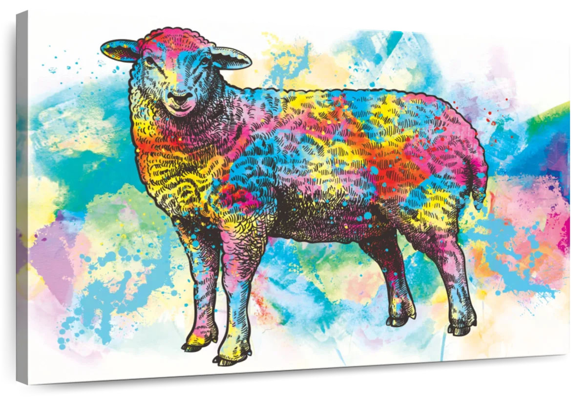Ebern Designs Sheep Paint Splash | Wayfair