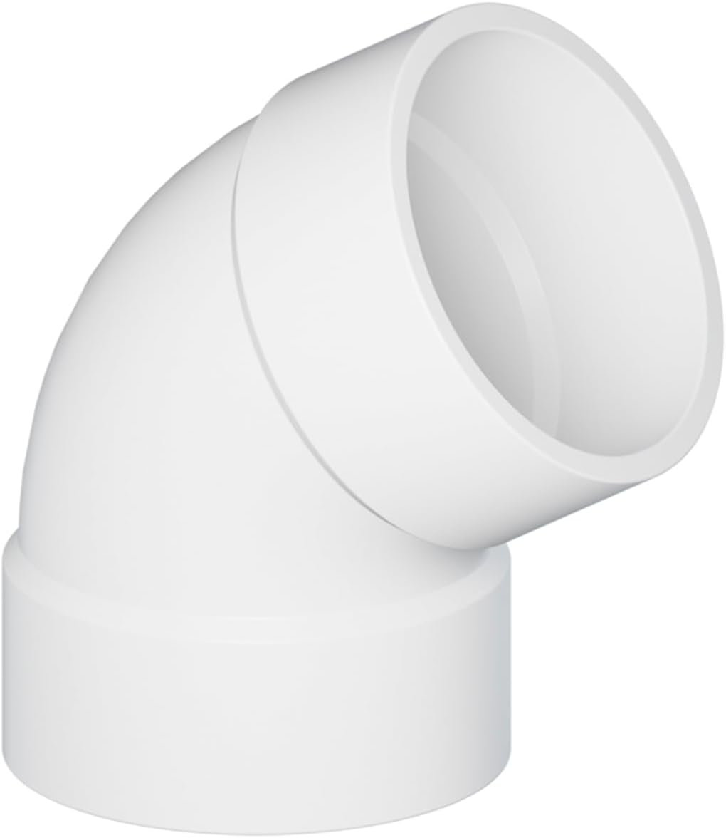 Supply Giant 1-1/2 in. White PVC DWV 1/6 Bend 60° Elbow, Hub x Hub ...