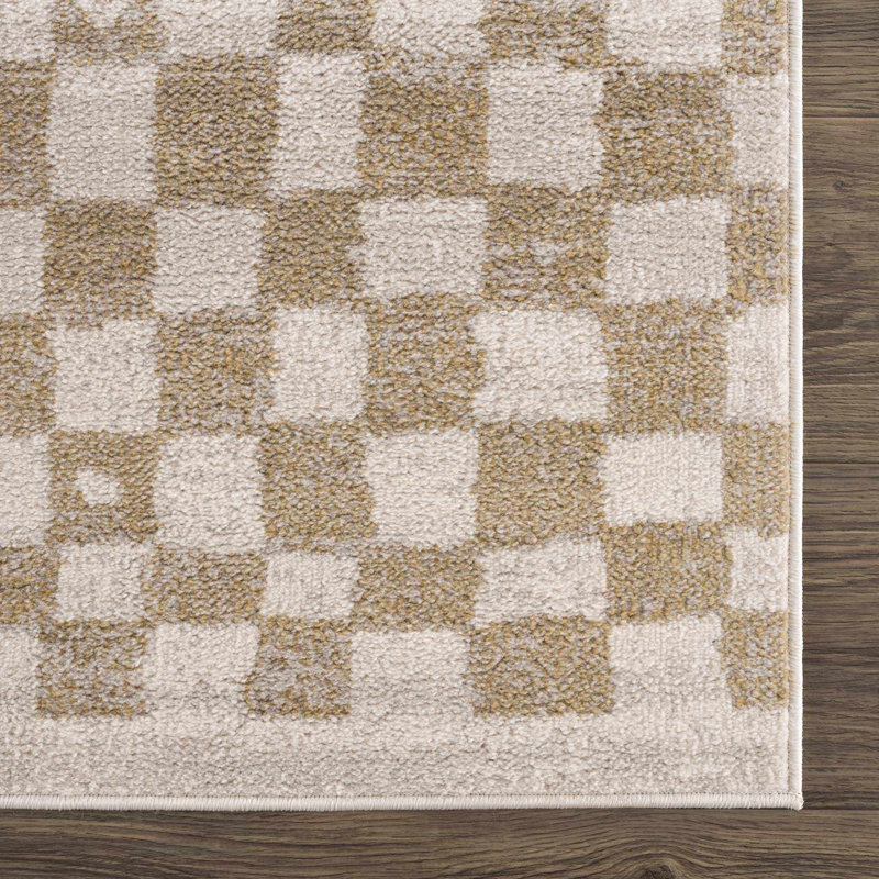 Union Rustic Jasha Checkered Beige/Brown Area Rug & Reviews | Wayfair