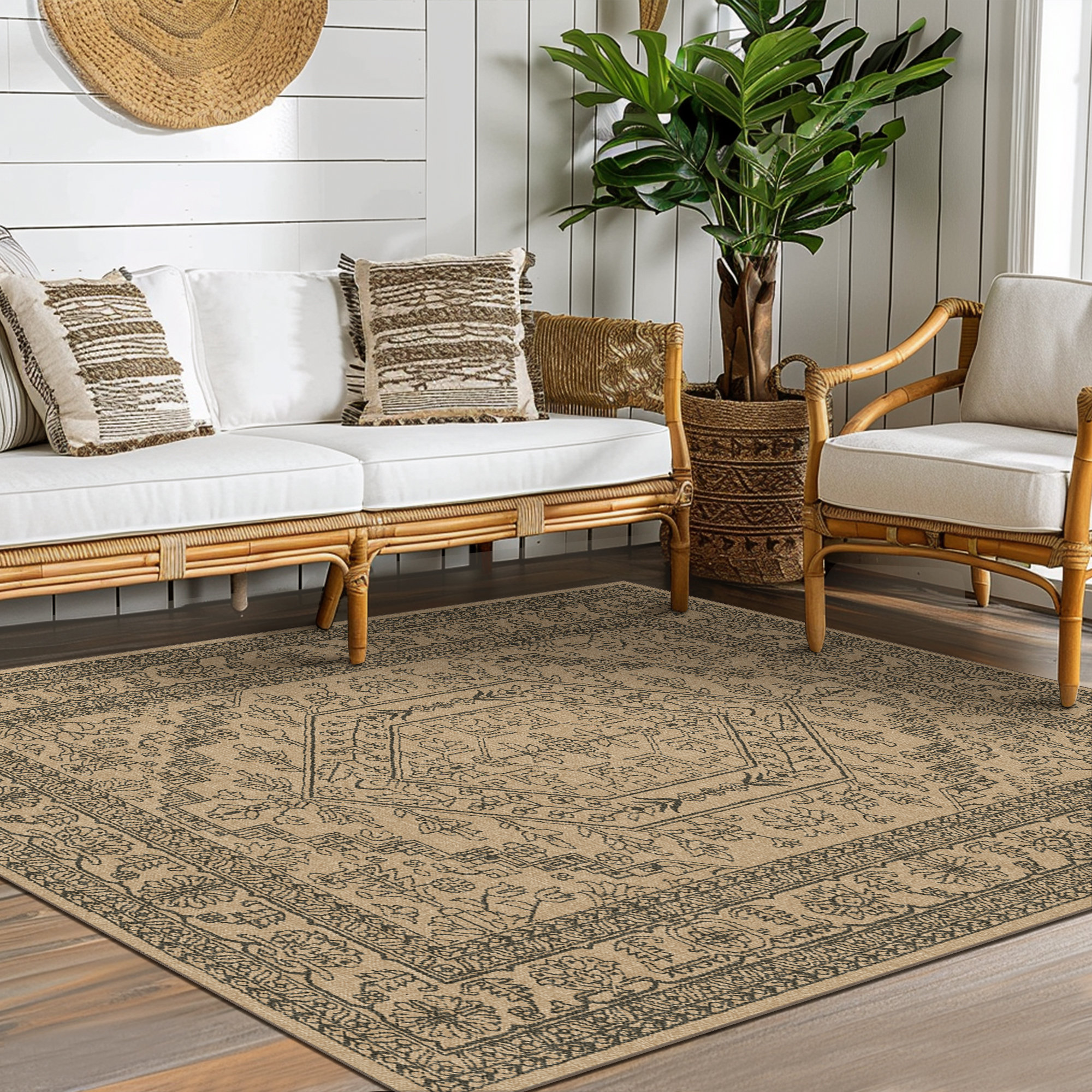 Bungalow Rose Area Rugs for Living Room Machine Washable Rug Brown ...