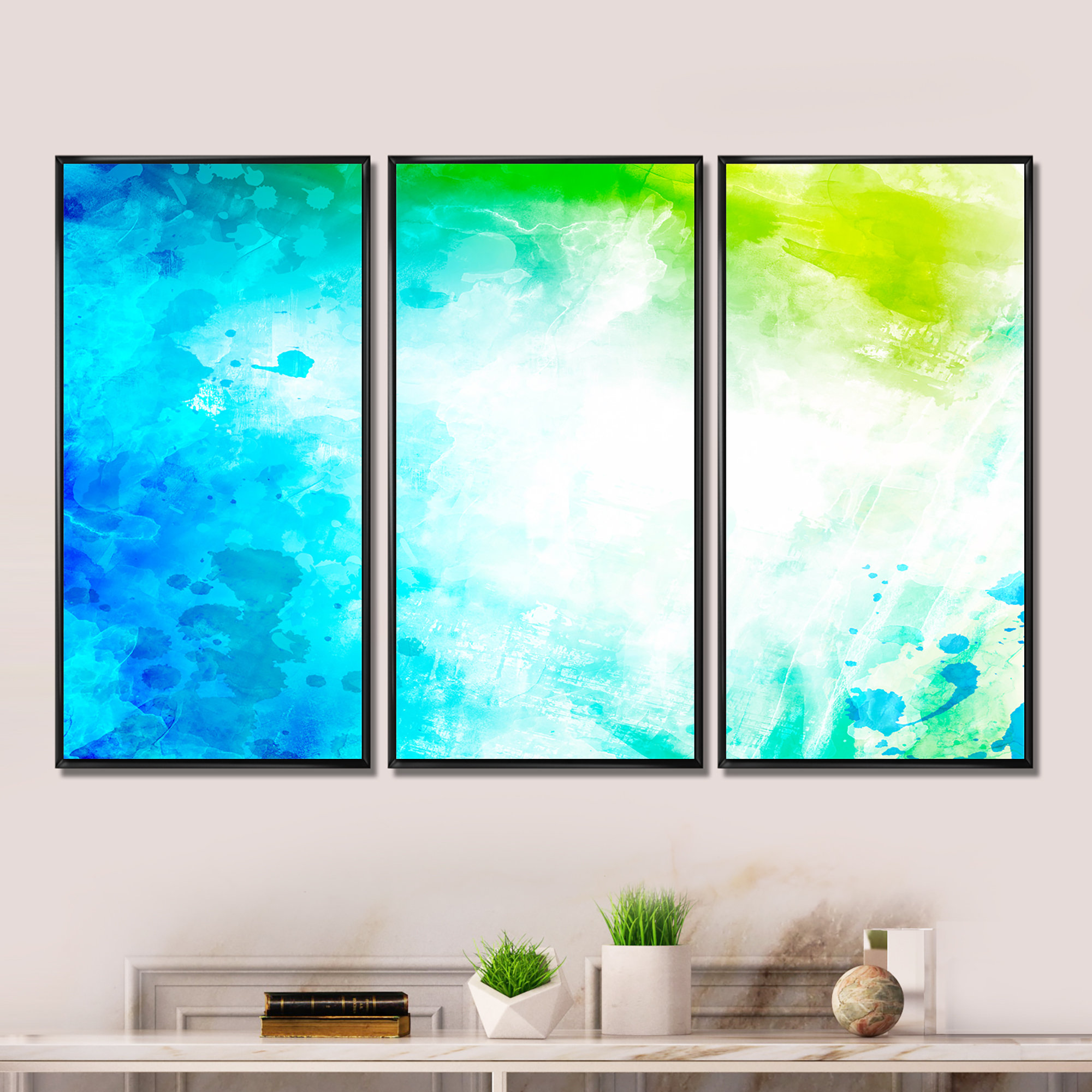 Orren Ellis Abstract Watercolor Art - Abstract Framed Canvas Wall Art ...