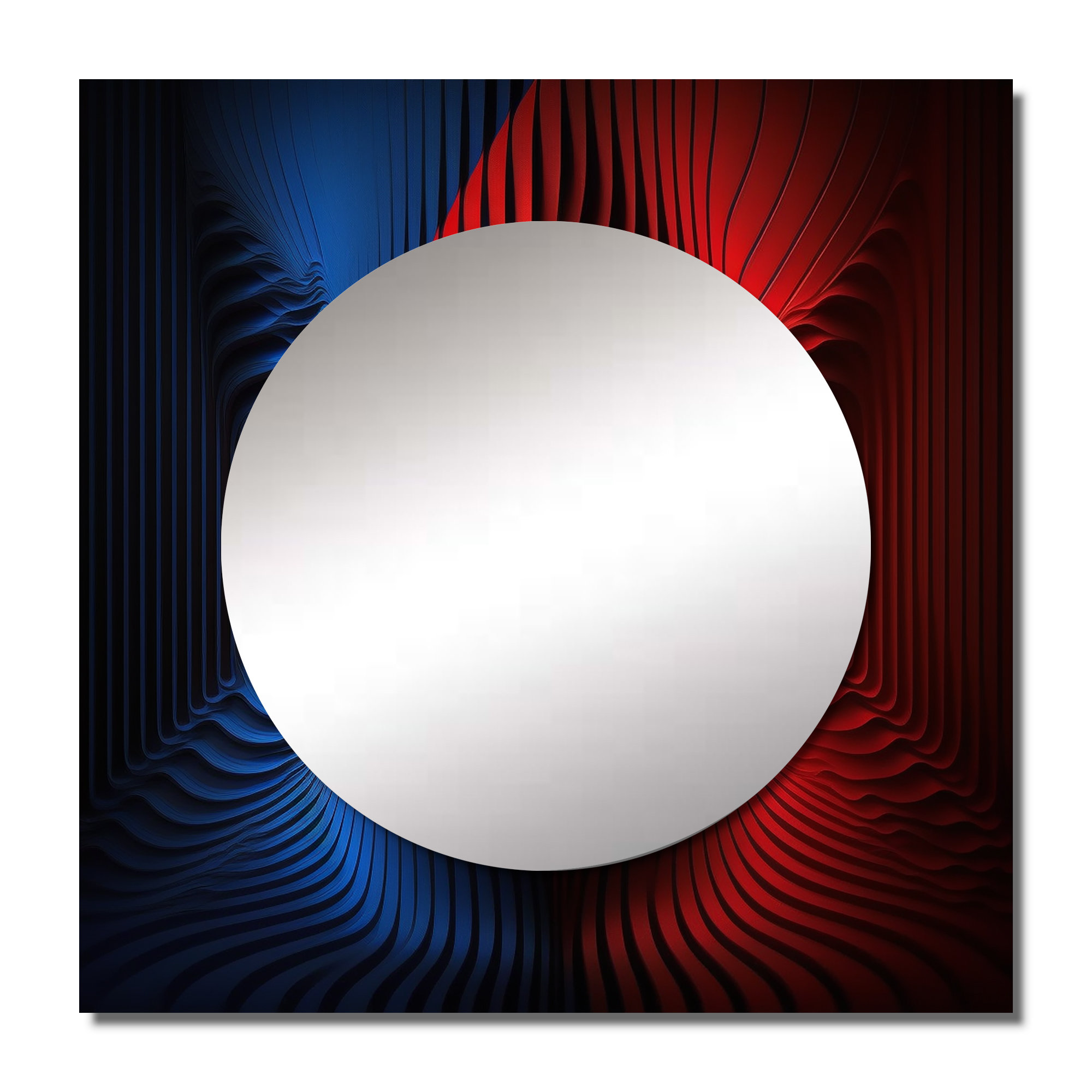 Design Art Portals Moire Matrix In Red And Blue II - Modern Geometric ...