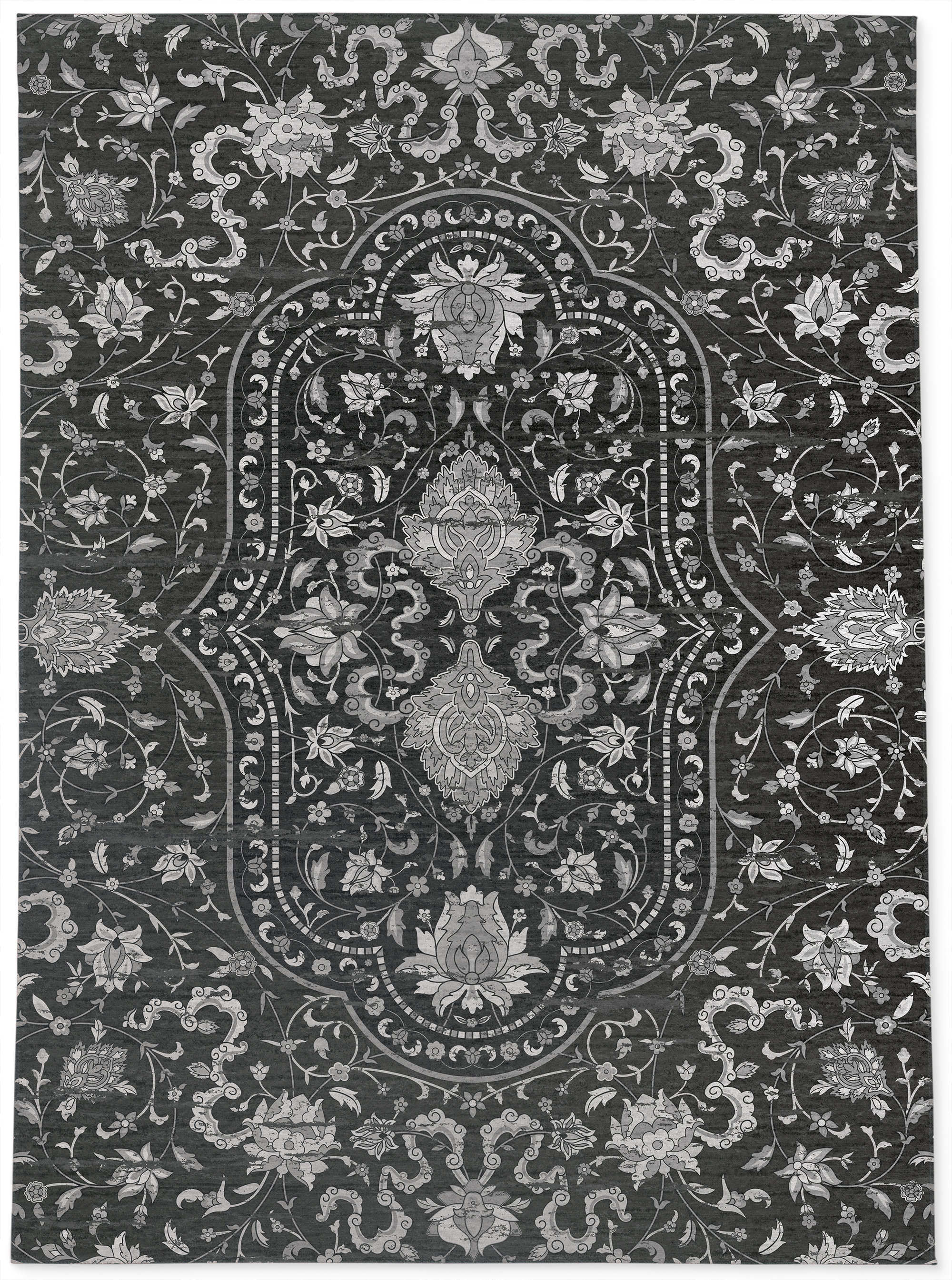 Charlton Home® Tashi Oriental Charcoal/Gray Area Rug | Wayfair