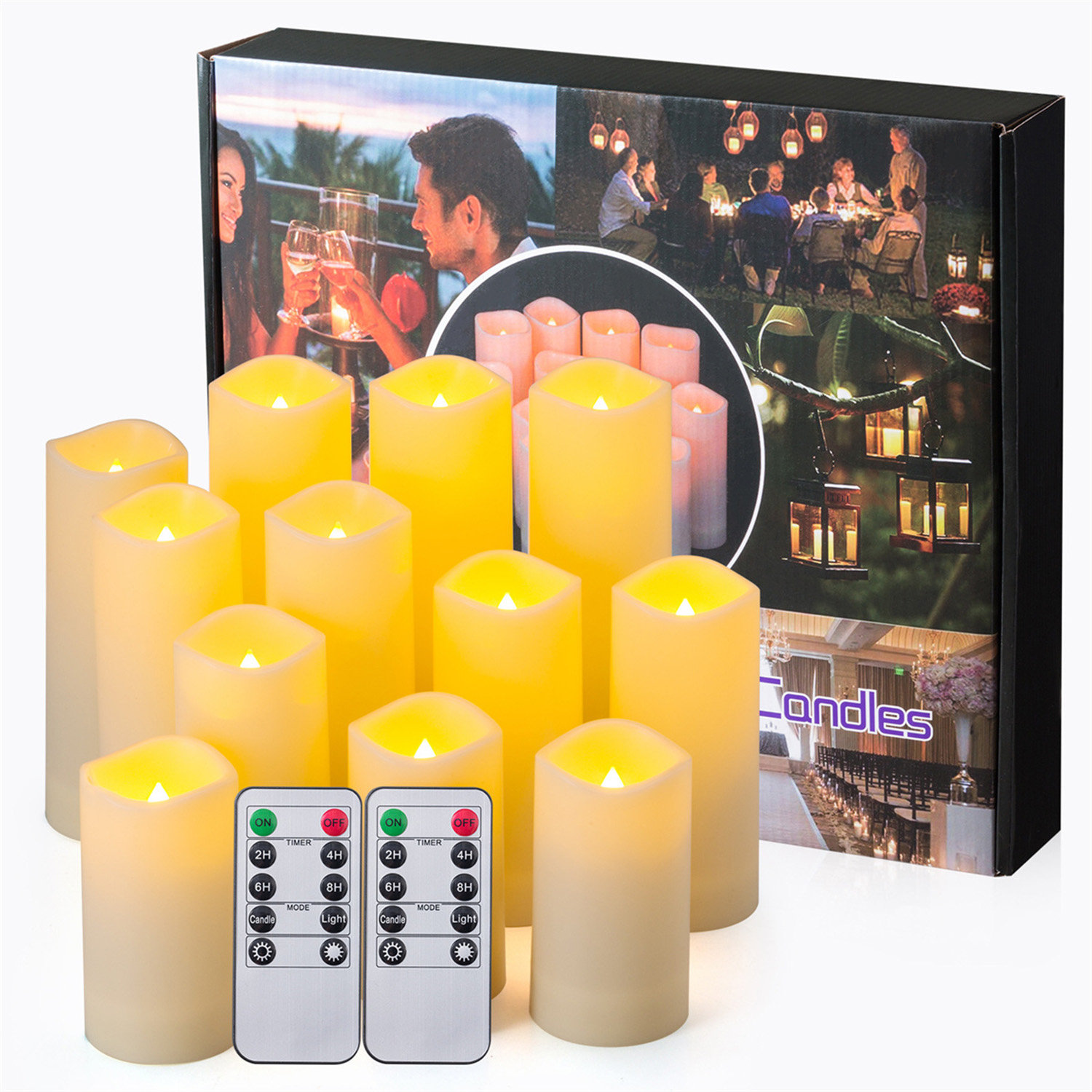 Ebern Designs Waterproof Electronic Candle Light 4/5/6/7 Inch Each 3Pcs ...