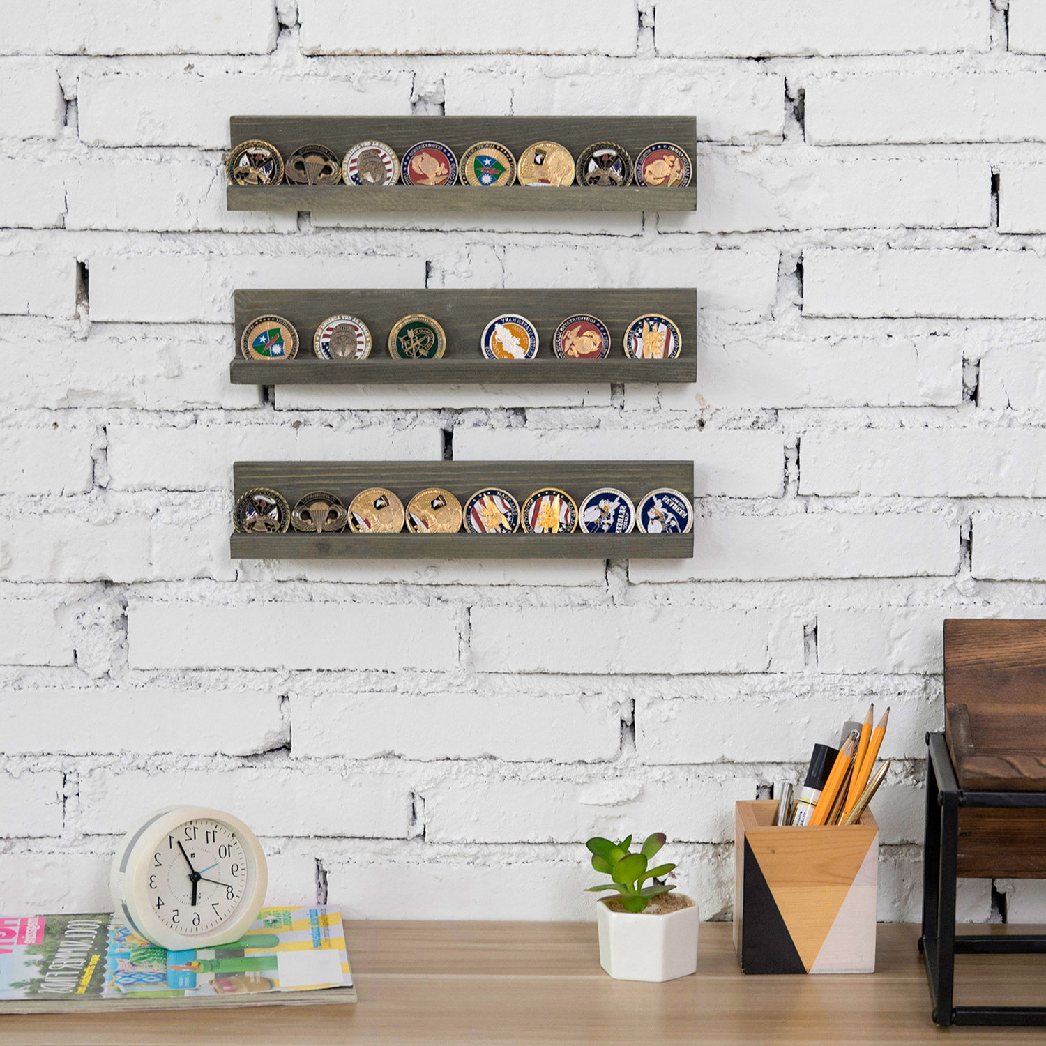 MyGift 3 Piece Wood Display Case - Wayfair Canada