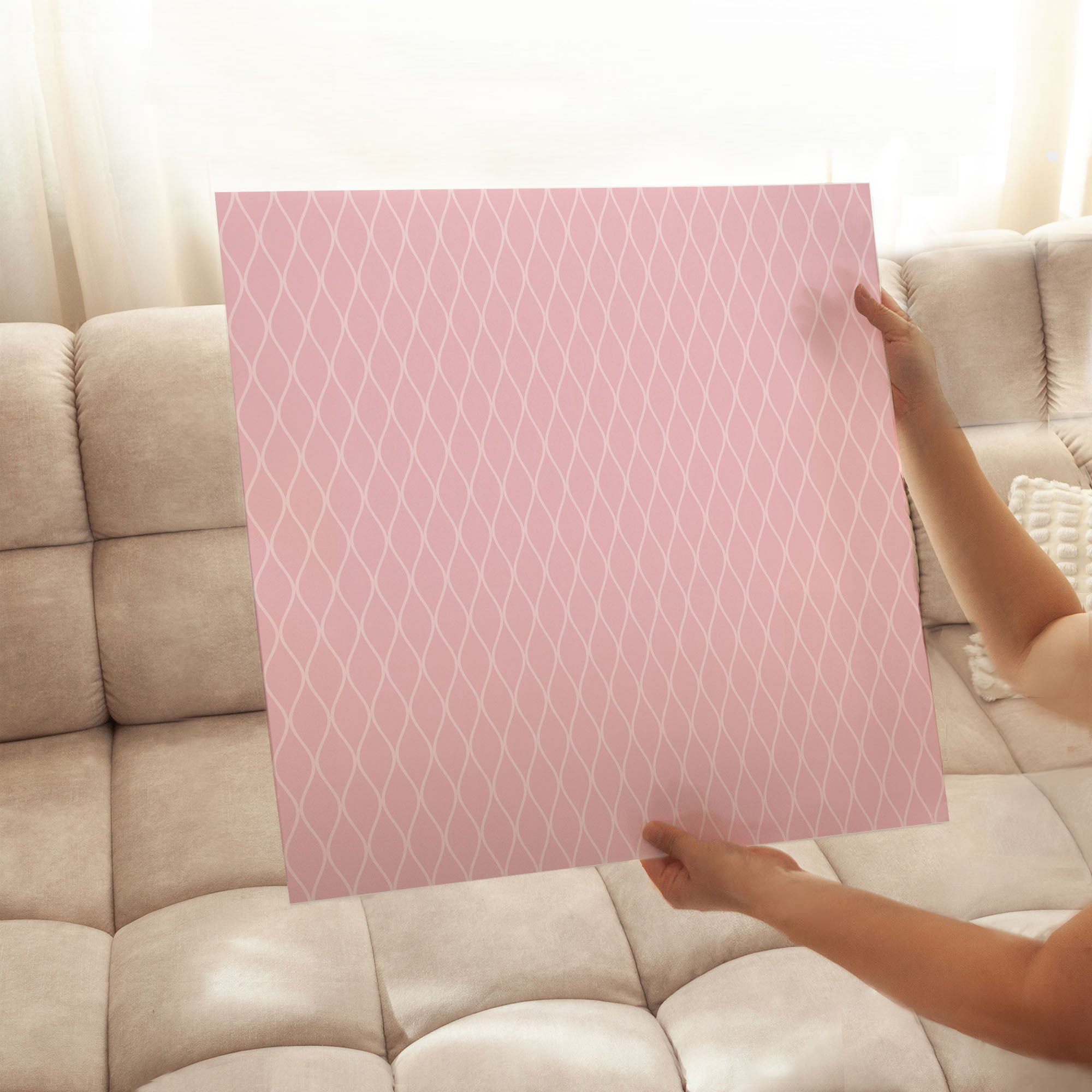 Ebern Designs Abstract Pink Rhombus Pattern Modern Unframed Art Print ...