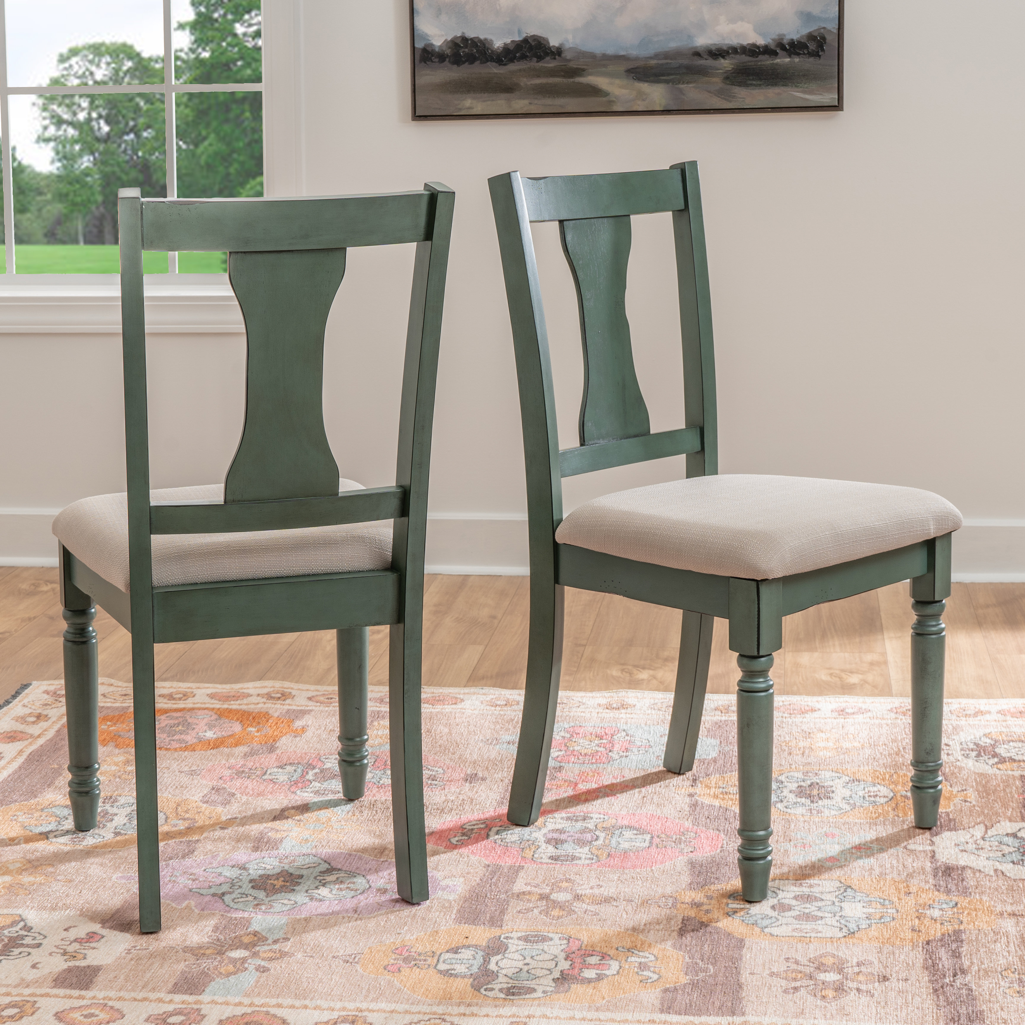 Laurel Foundry Modern Farmhouse® Ivor Slat Back Turned Leg Upholstered ...