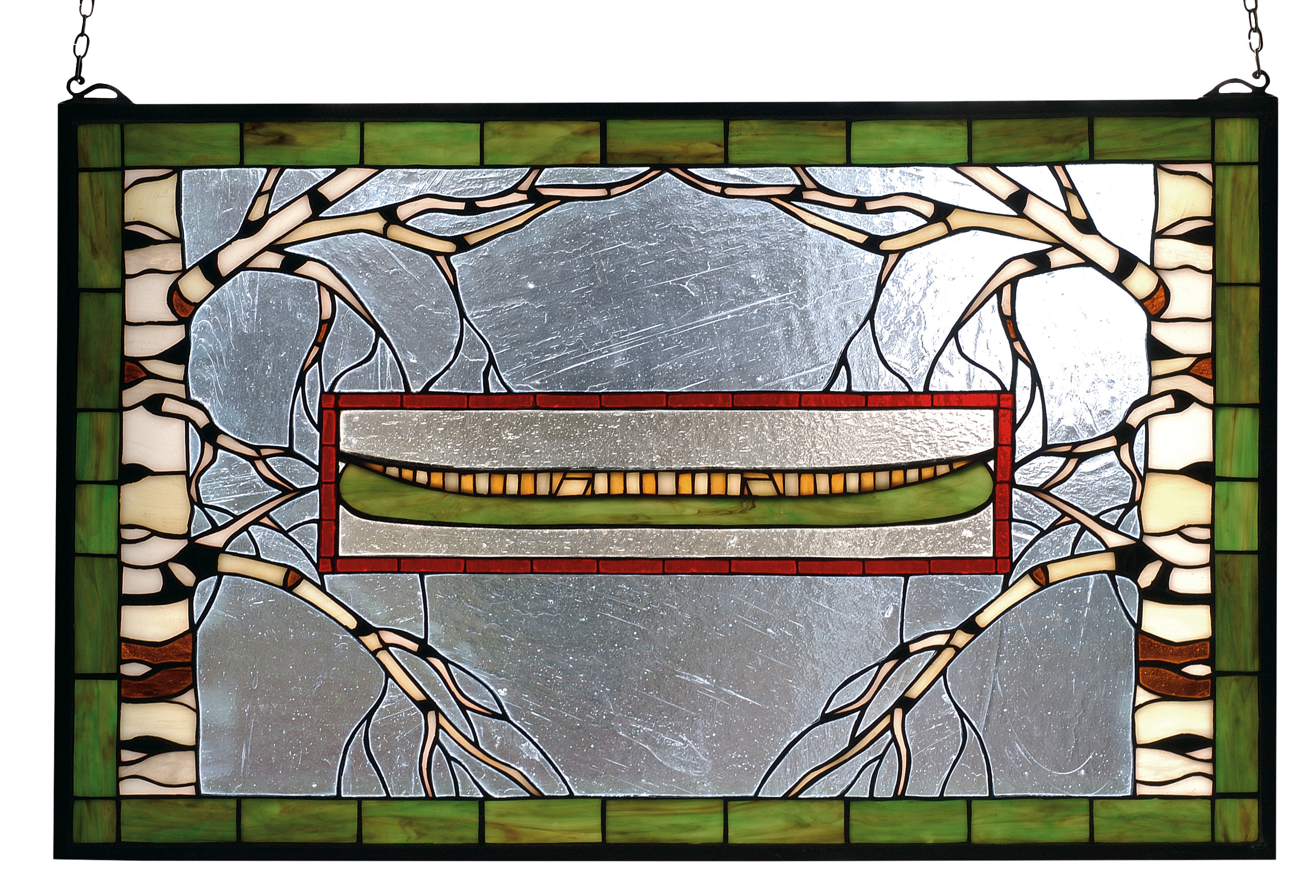 Meyda Lighting North Country Canoe Stained Glass Window Panel | Wayfair