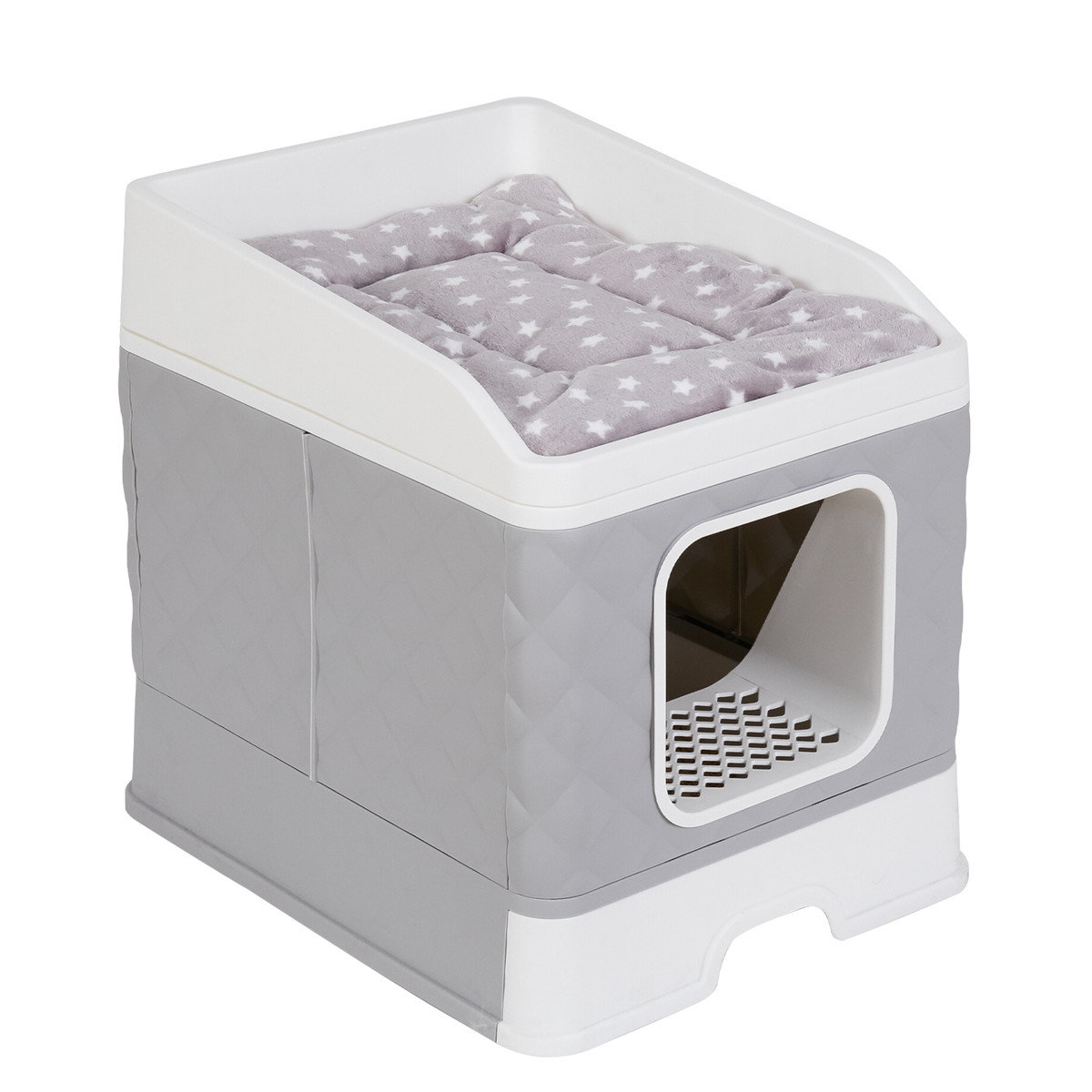 Tucker Murphy Pet™ Enclosed Cat Litter Box With Top Removable Pet Bed ...