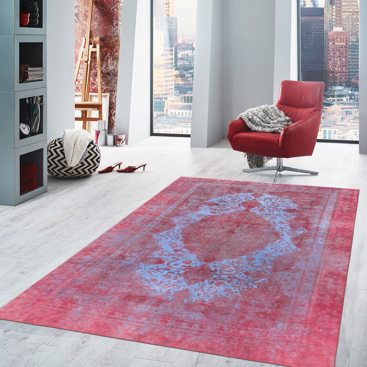 Pasargad Blue/Light Red Area Rug | Wayfair
