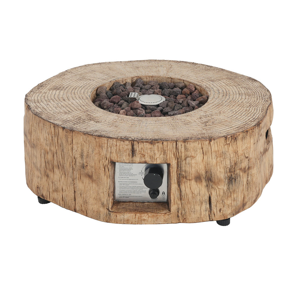 Tusuton Patio MGO Propane Fire Pit, 30, 000BTU, Wood Pattern Brown ...