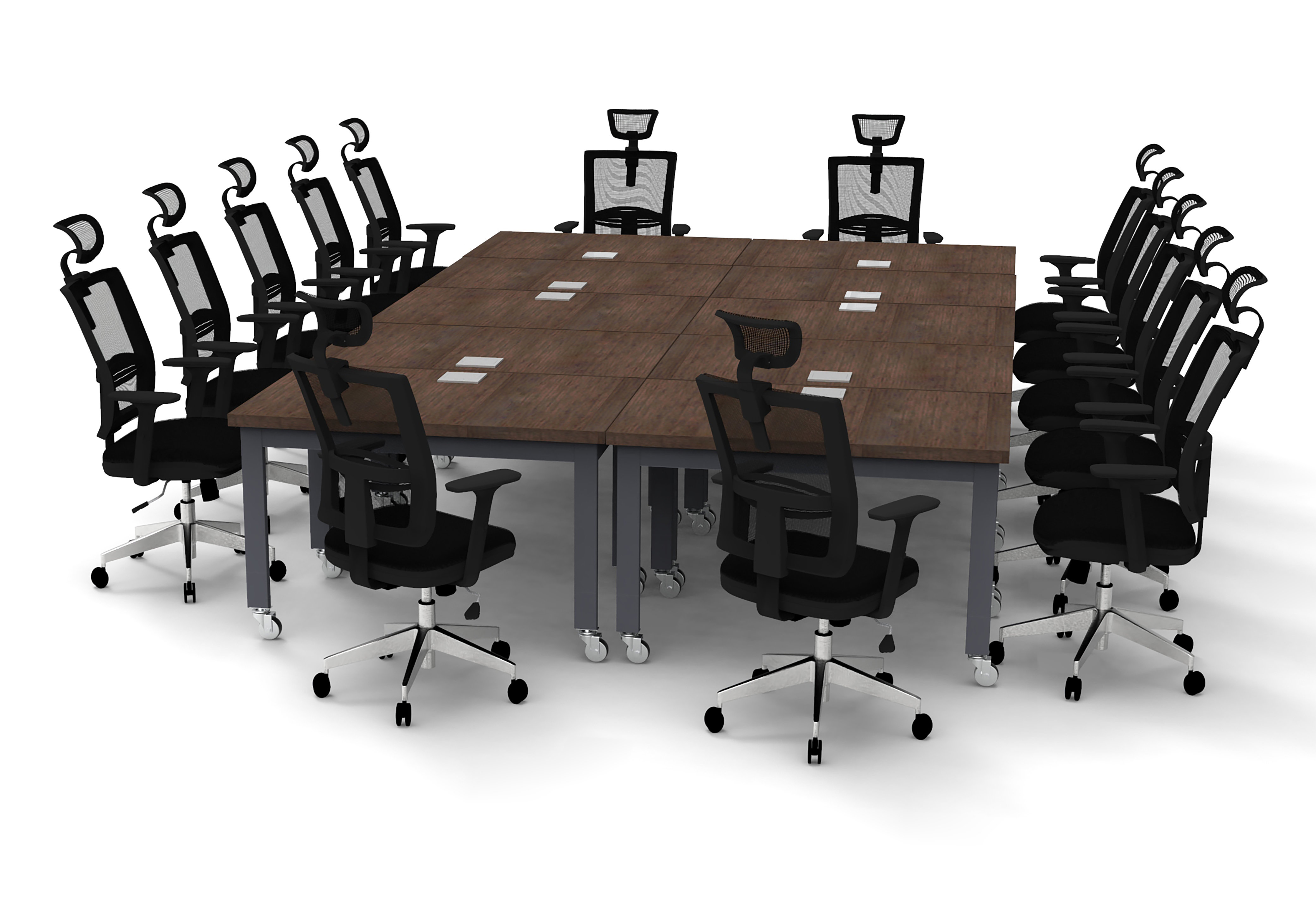 The Twillery Co.® Albin 14 Person Conference Meeting Tables with 14 ...
