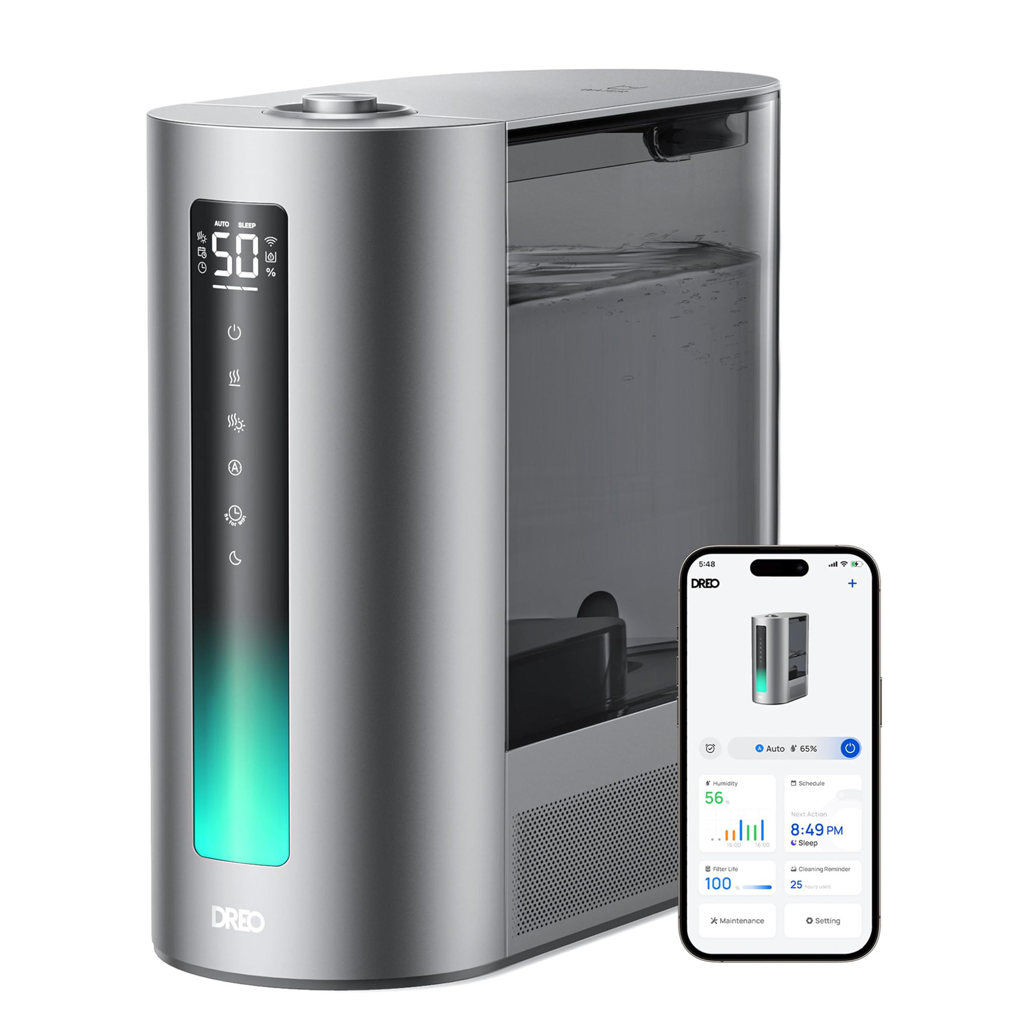 HomCom 6L Bedroom Humidifier Smart Warm Mist and Cool Mist | Wayfair