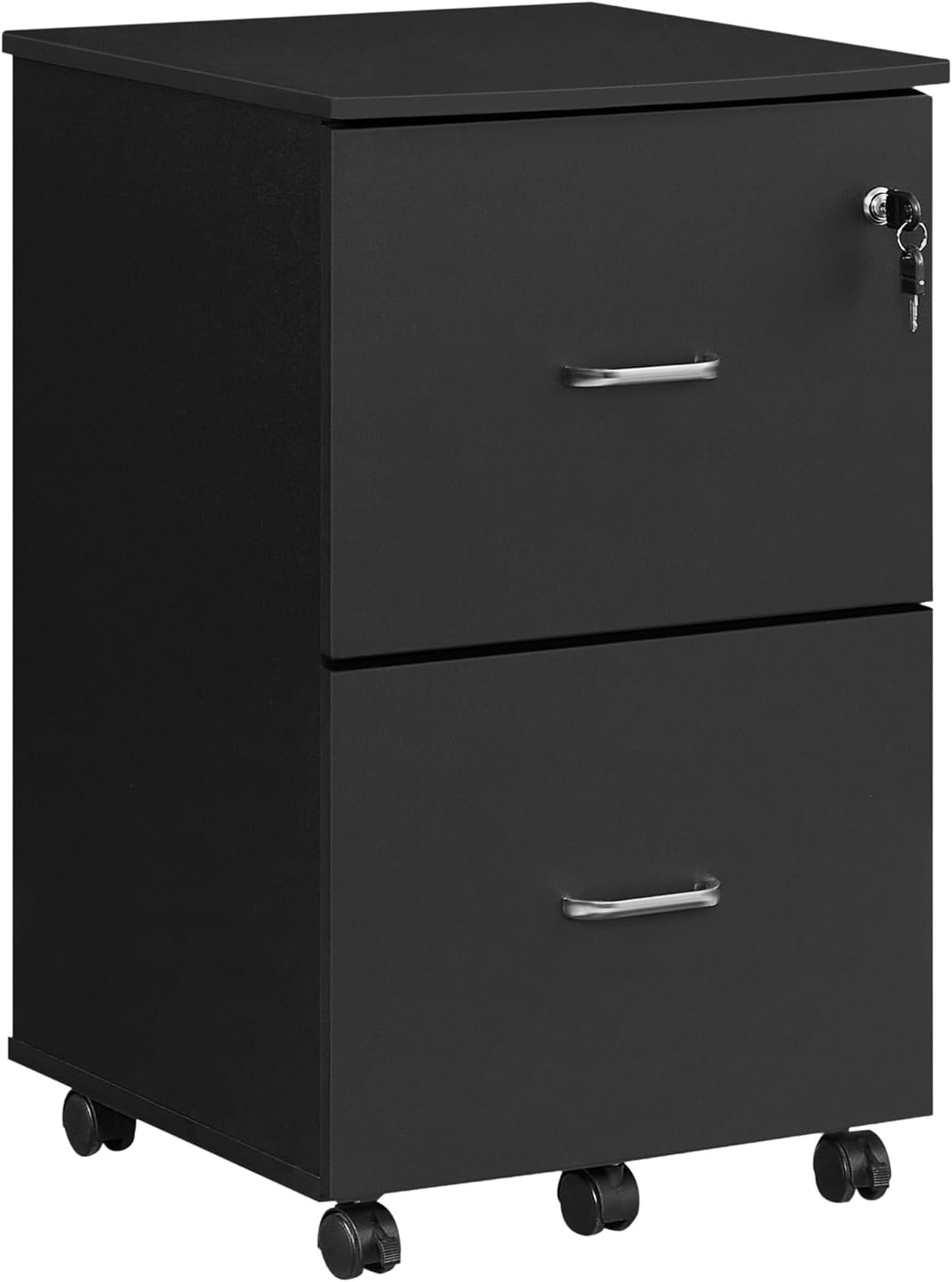 Inbox Zero 2-Drawer File Cabinet, Locking Wood Filing Cabinet For A4 ...