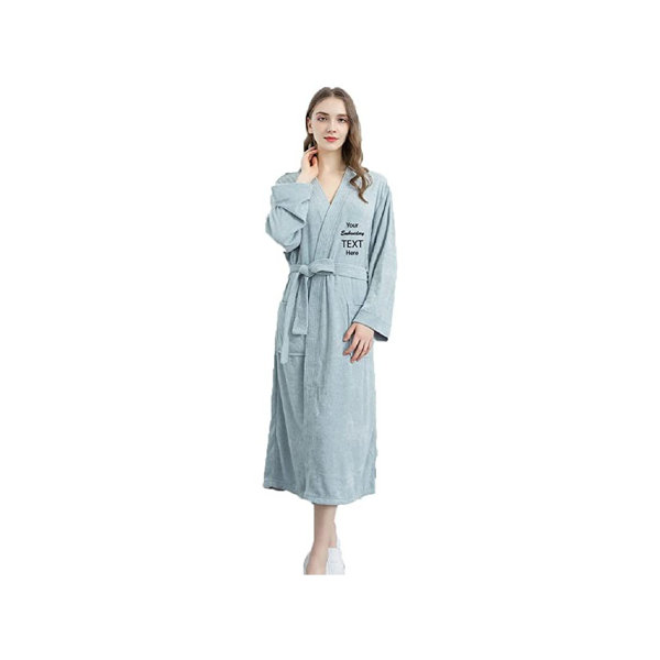 Hokku Designs Timmy Terry Cloth Mid-Calf Bathrobe with Pockets ...