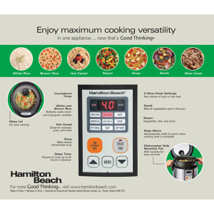 Hamilton Beach® Digital MultiCooker Nonstick Pot Stainless Steel ...