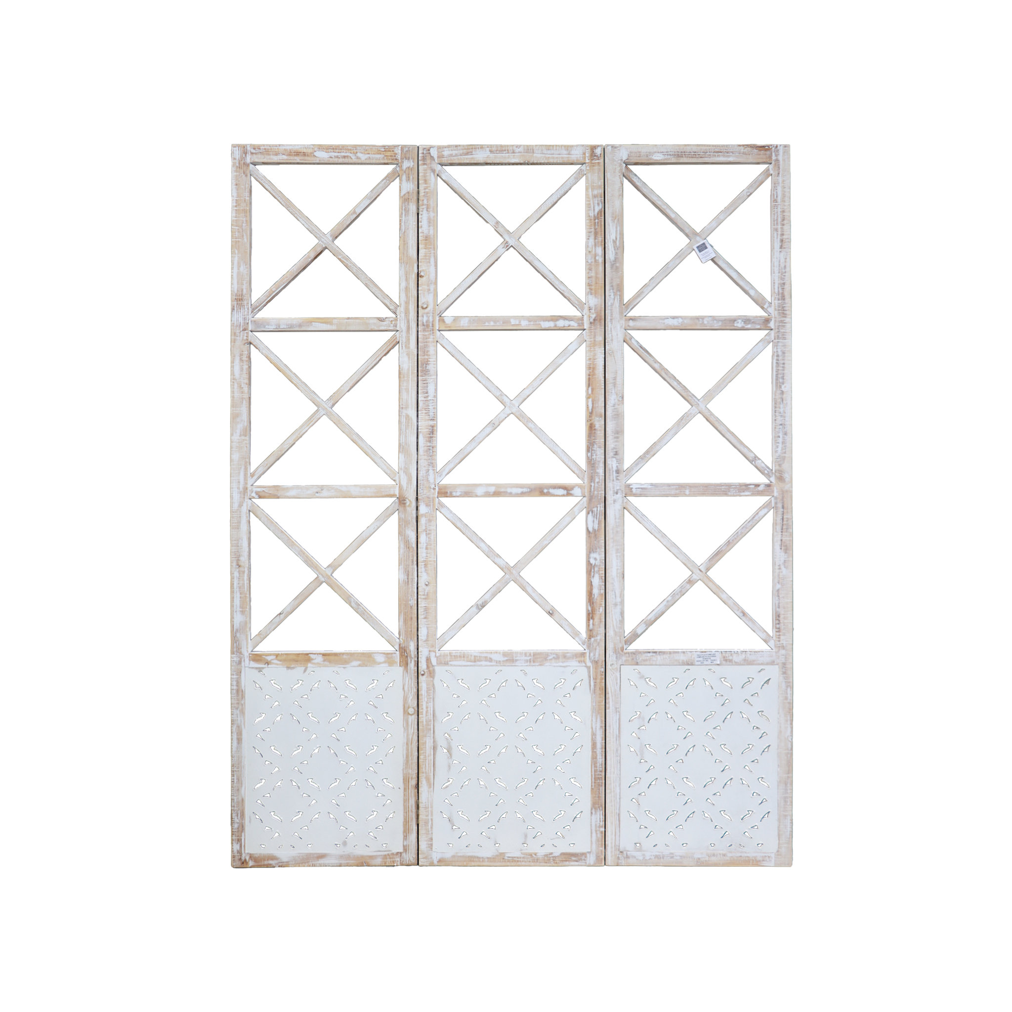 Ophelia & Co. 3 Panel Folding Farmhouse Wood Screen Room Divider | Wayfair